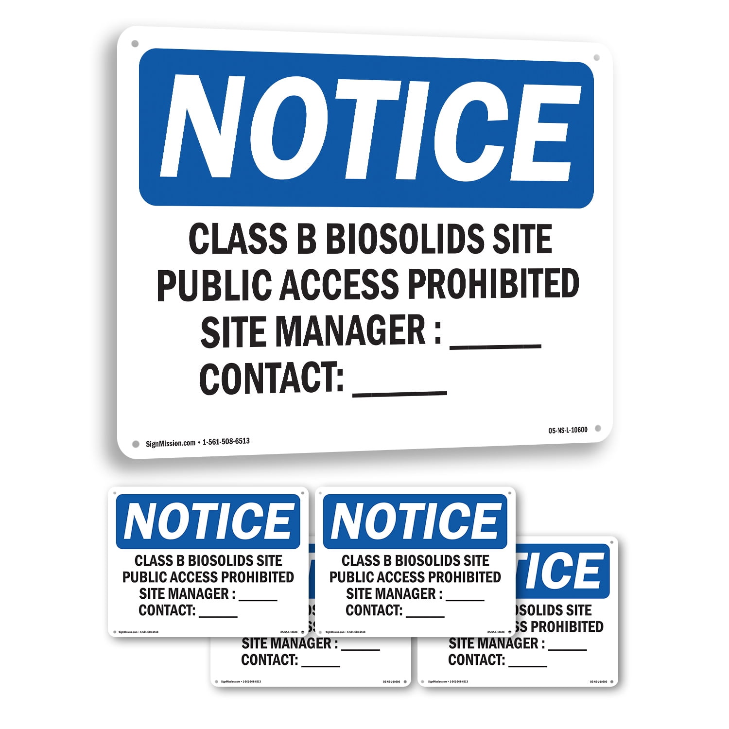 Class B Biosolids Site Public Access Prohibited OSHA Notice Rigid ...