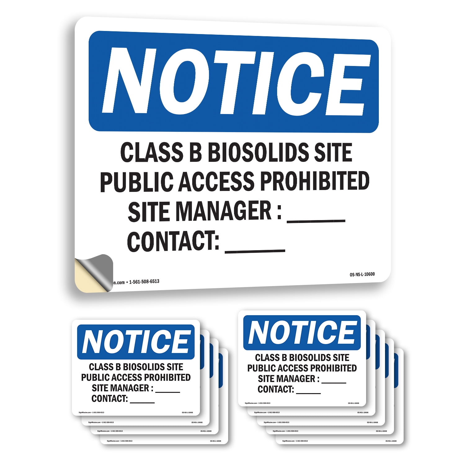 Class B Biosolids Site Public Access Prohibited OSHA Notice Vinyl Decal ...