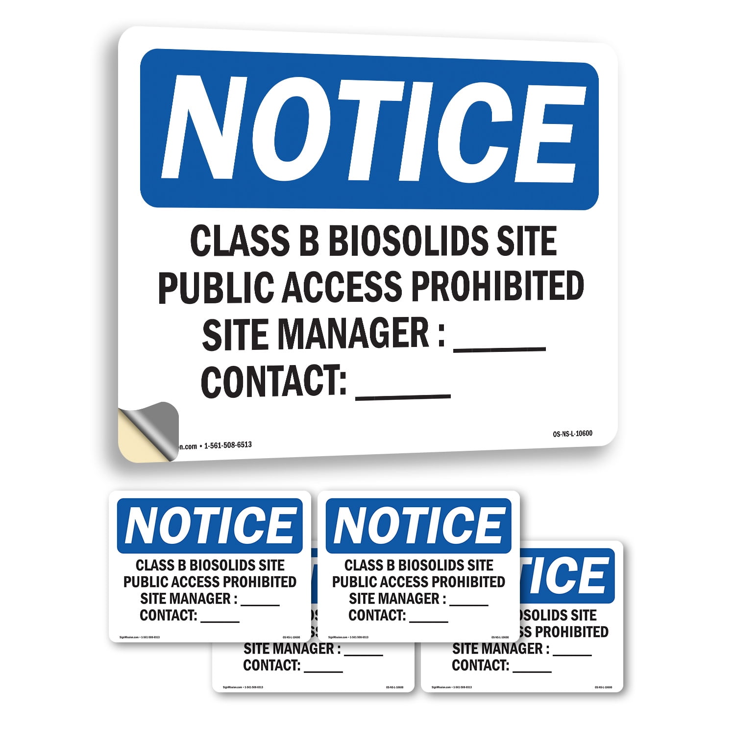 Class B Biosolids Site Public Access Prohibited OSHA Notice Vinyl Decal ...