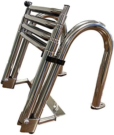 Class A Customs 4 Step Pontoon Boat Ladder, Foldable Premium 304 ...