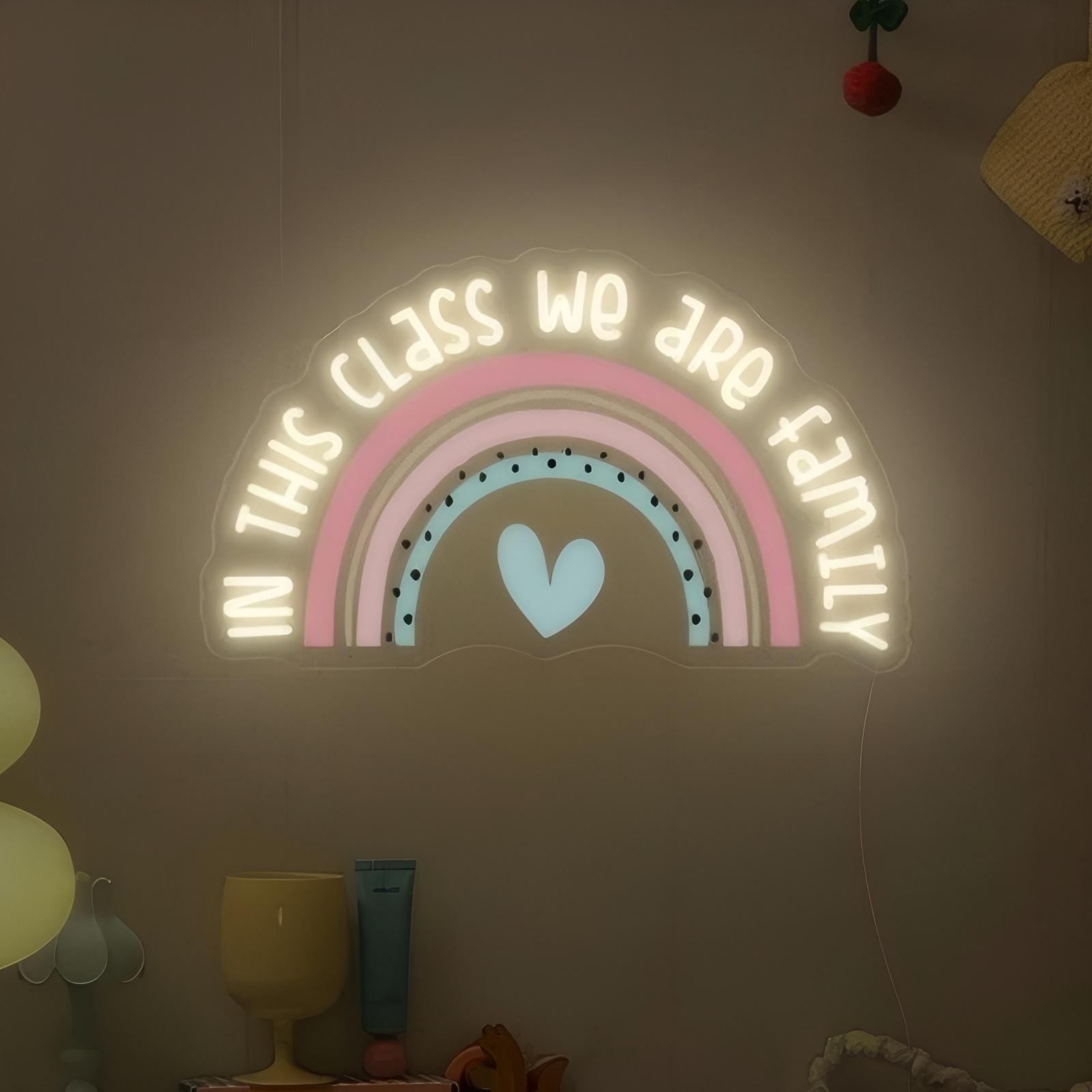 In This Class We Are Family Neon Sign, Back To School Gift, Classroom ...