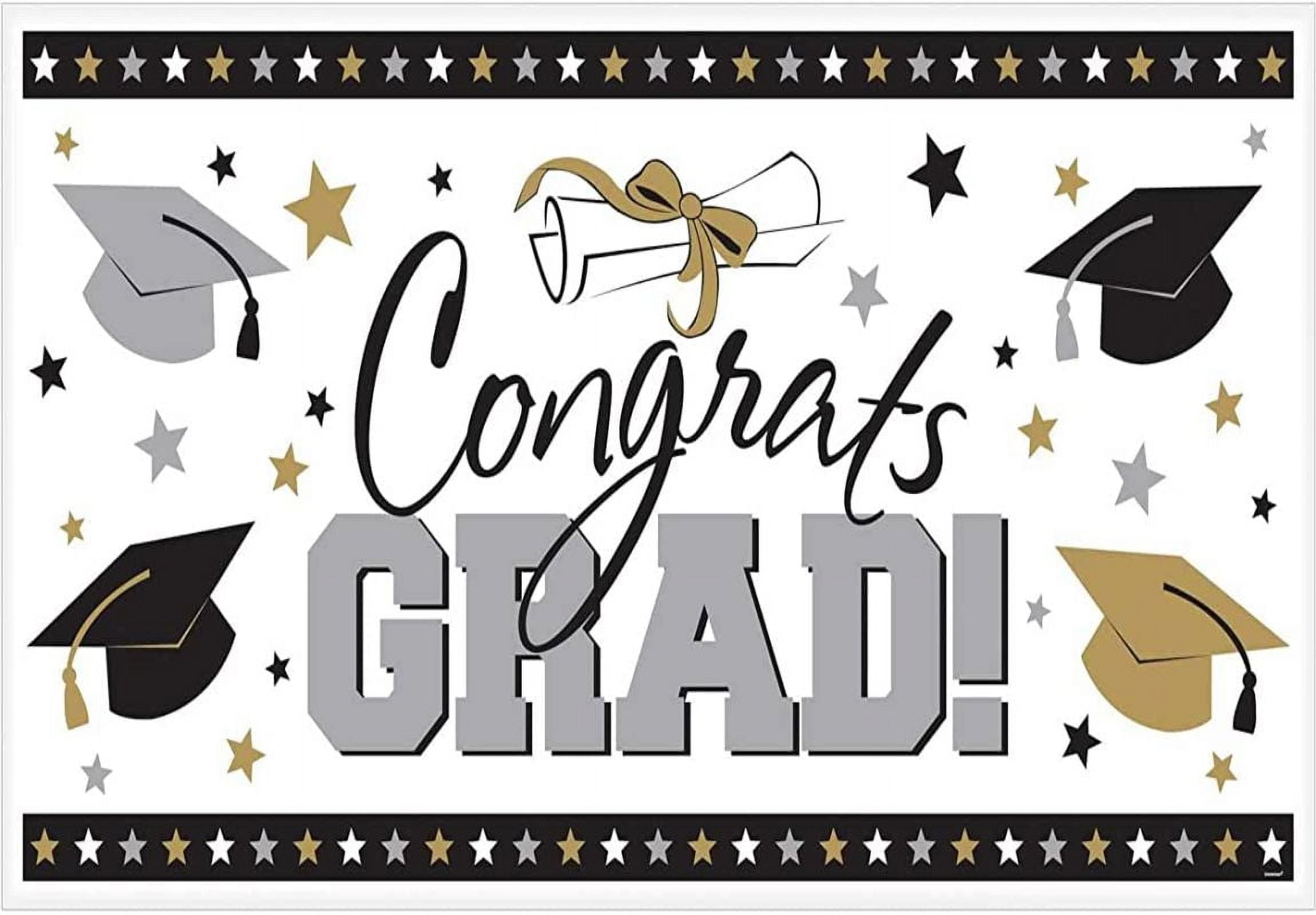 Class Graduation Navy Silver Bachelor Cap Balloon Grad Congrats ...