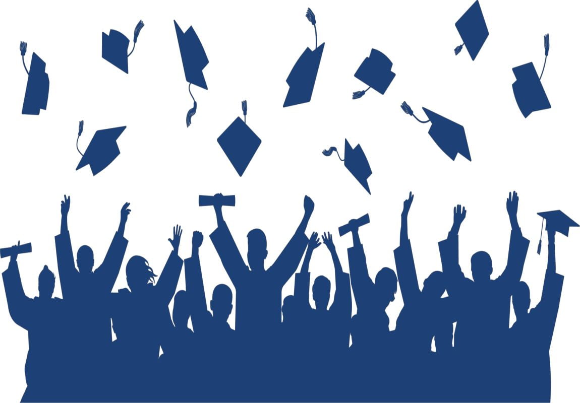 Class Graduation Navy Silver Bachelor Cap Balloon Grad Congrats ...