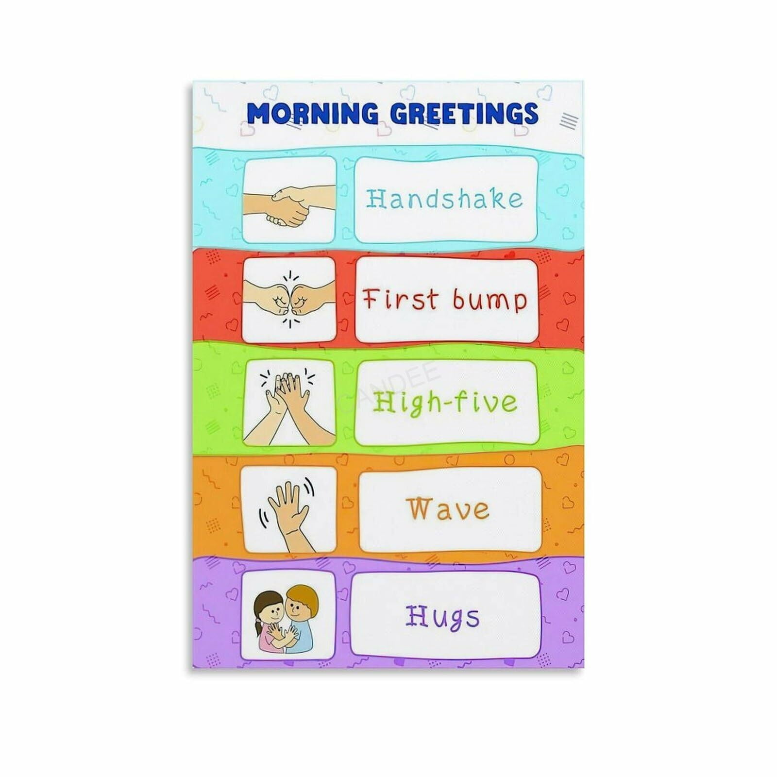 Class Greetings Poster Classroom Rules Educational for Preschool (1 ...