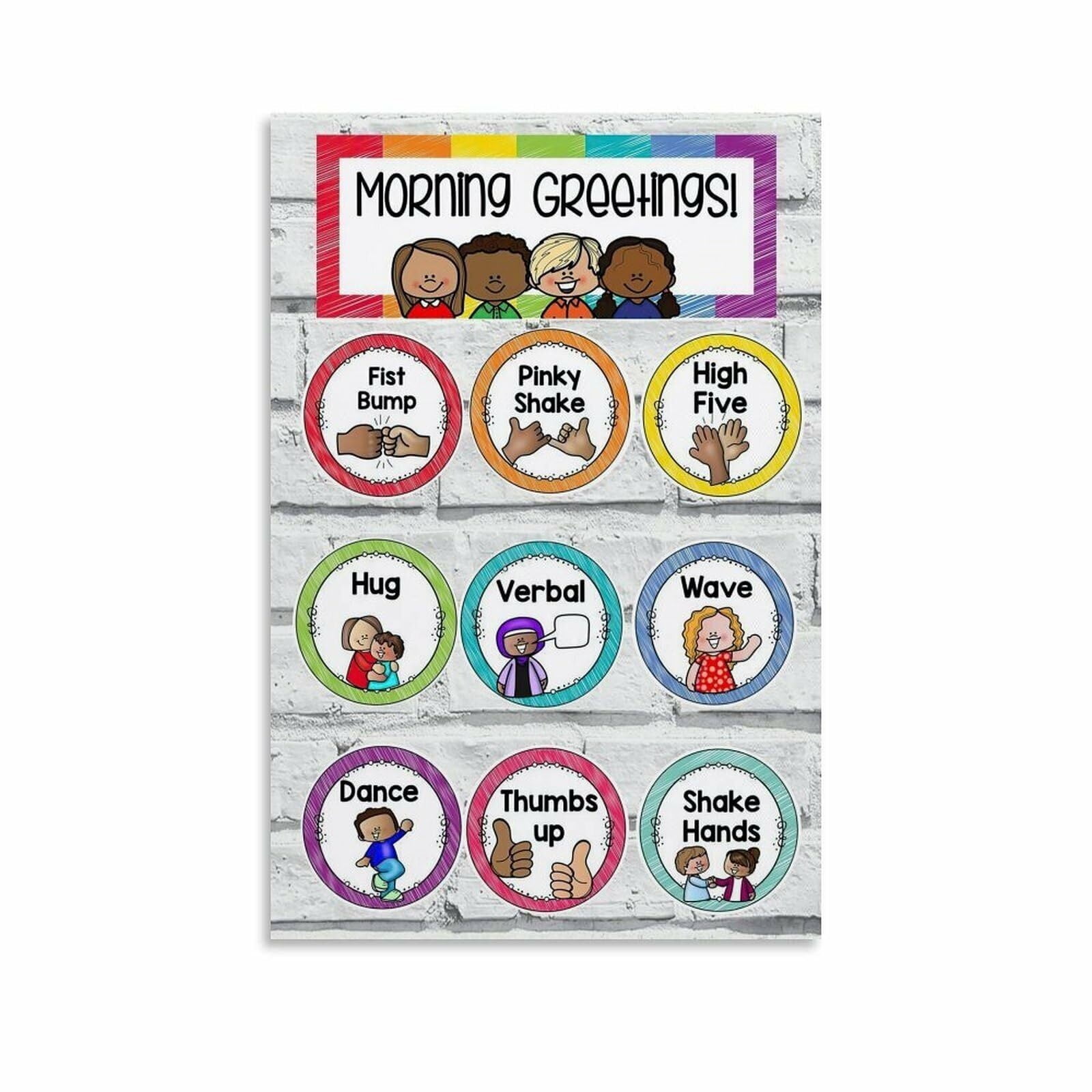 Class Greetings Poster Classroom Rules Educational for Preschool (2 ...
