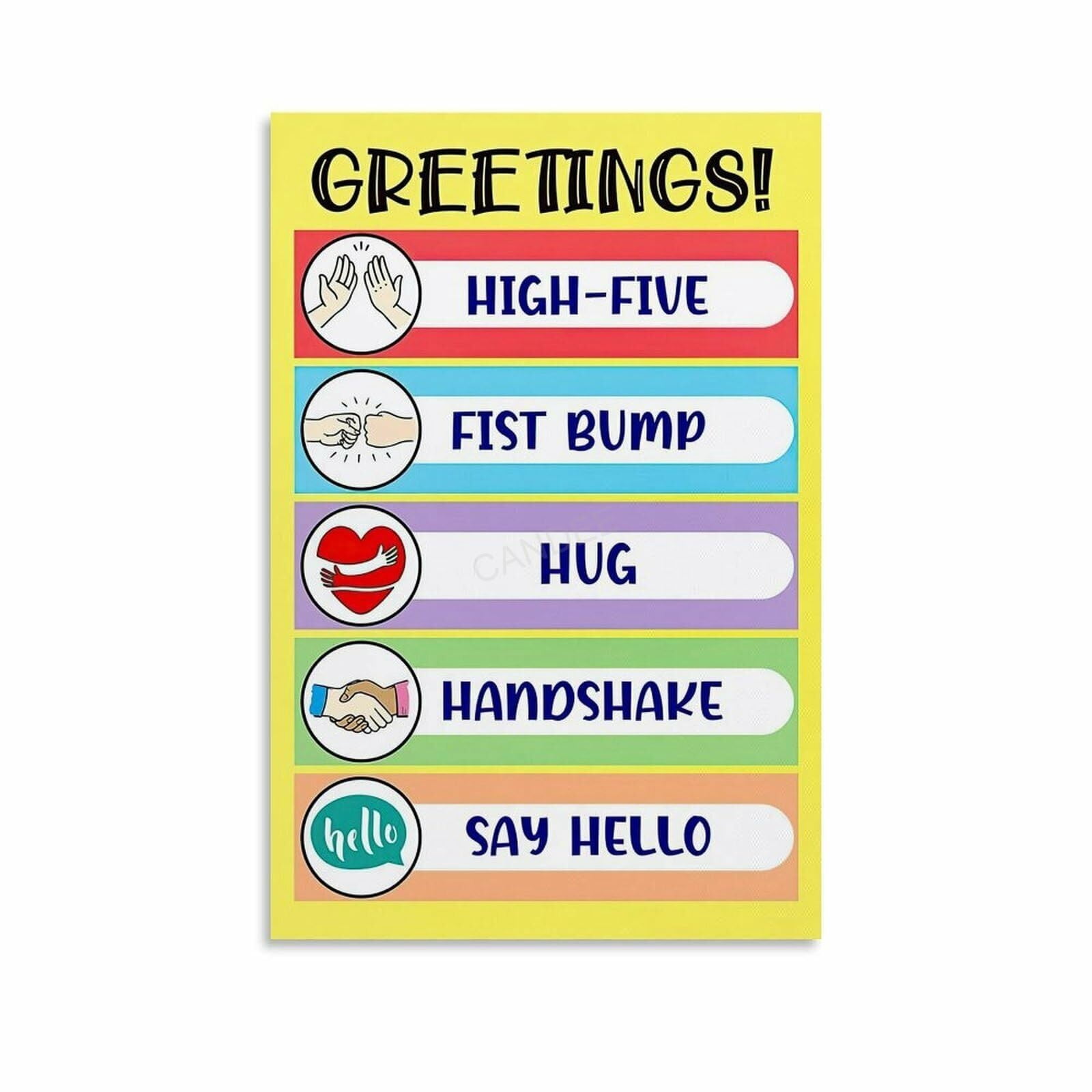 Class Greetings Poster Classroom Rules Educational for Preschool (5 ...