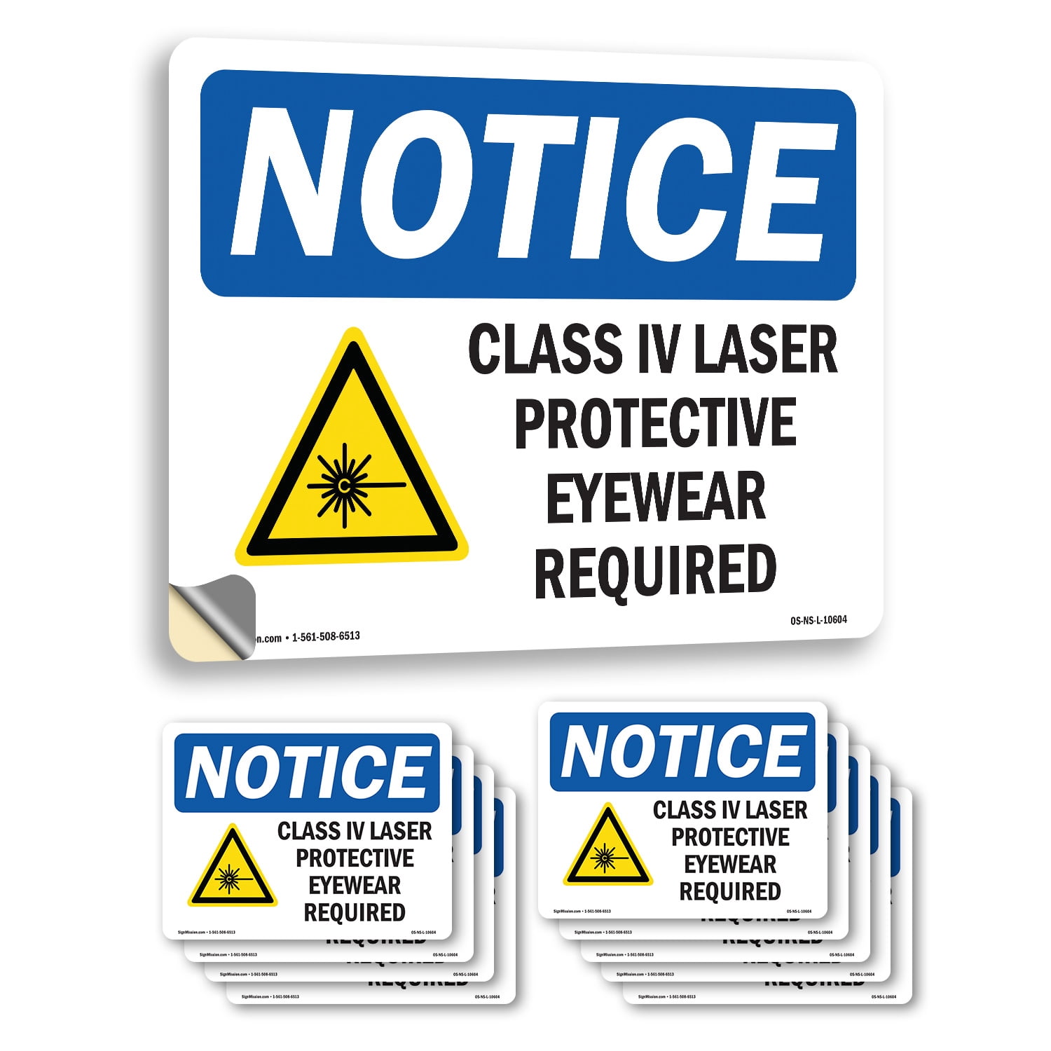Class IV Laser Protective Eyewear With Symbol OSHA Notice Vinyl Decal ...