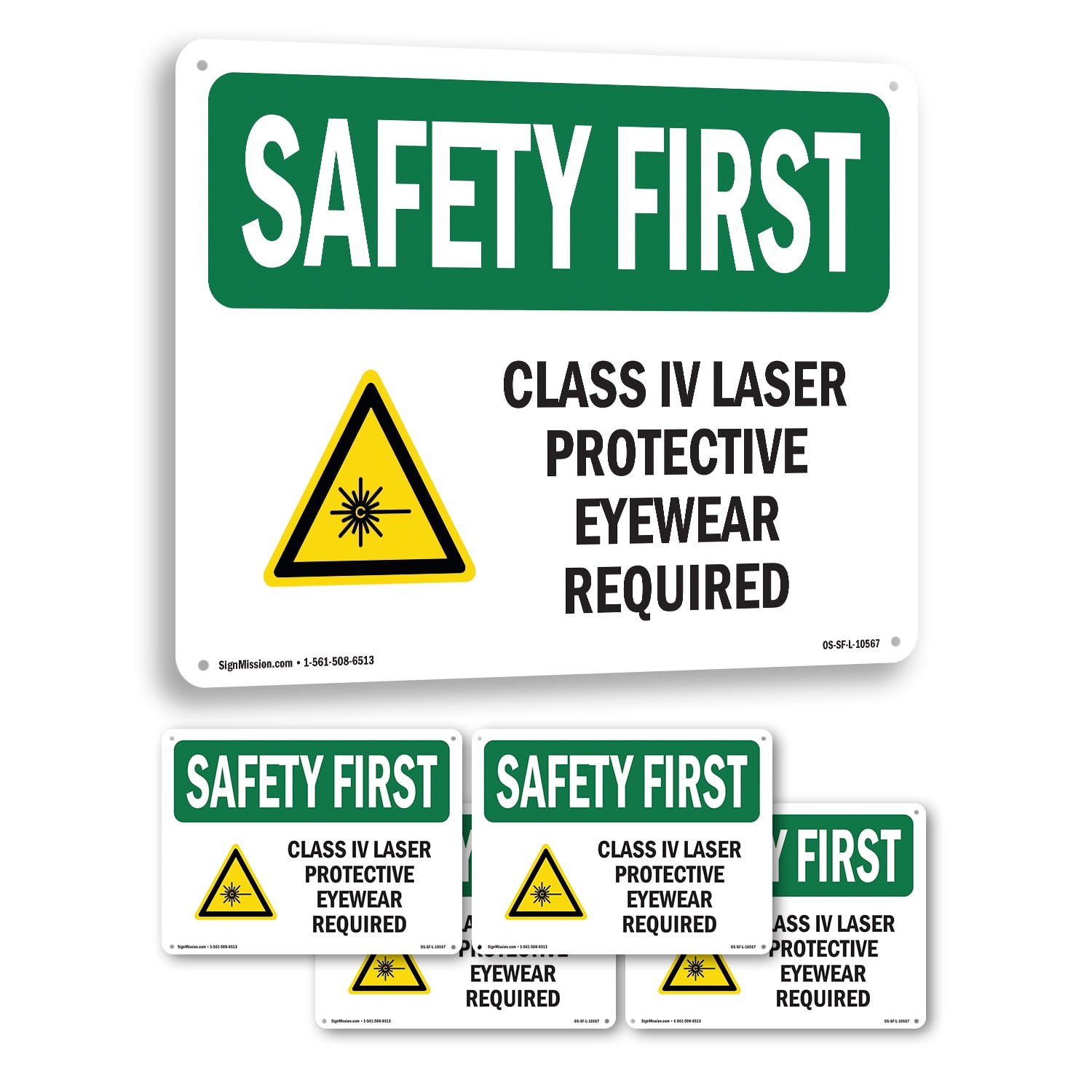 Class IV Laser Protective Eyewear With Symbol OSHA SAFETY FIRST ...