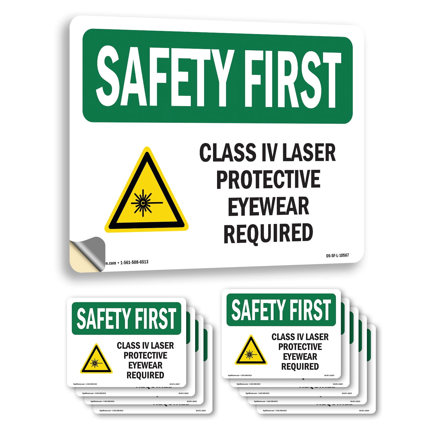 Class IV Laser Protective Eyewear With Symbol OSHA SAFETY FIRST Vinyl ...