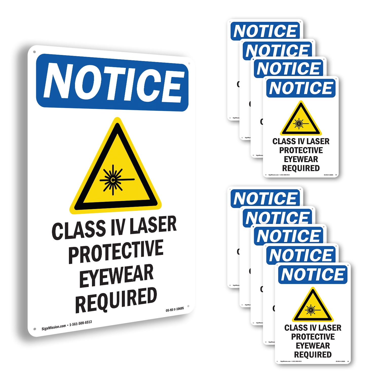 Class IV Laser Protective OSHA Notice Aluminum Sign 14 Inch x 10 Inch ...