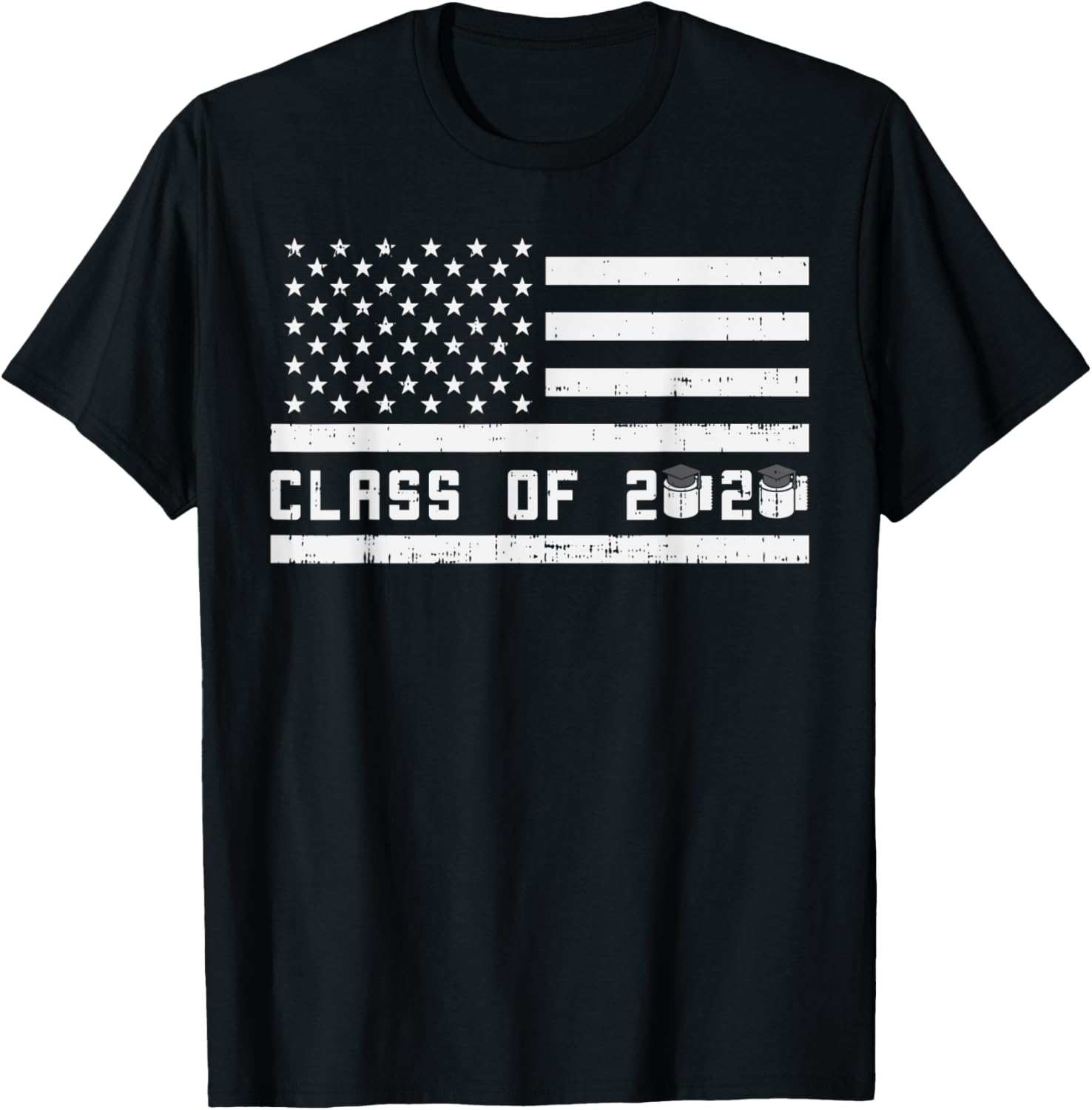 Class Of 2020 US Flag Toilet Paper Funny College Graduation T-Shirt ...