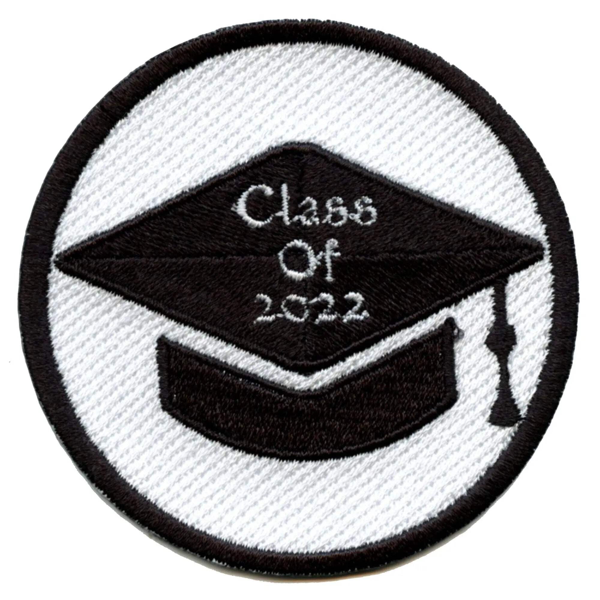 Class Of 2022 Script In Graduation Cap Round Embroidered Iron On Patch ...