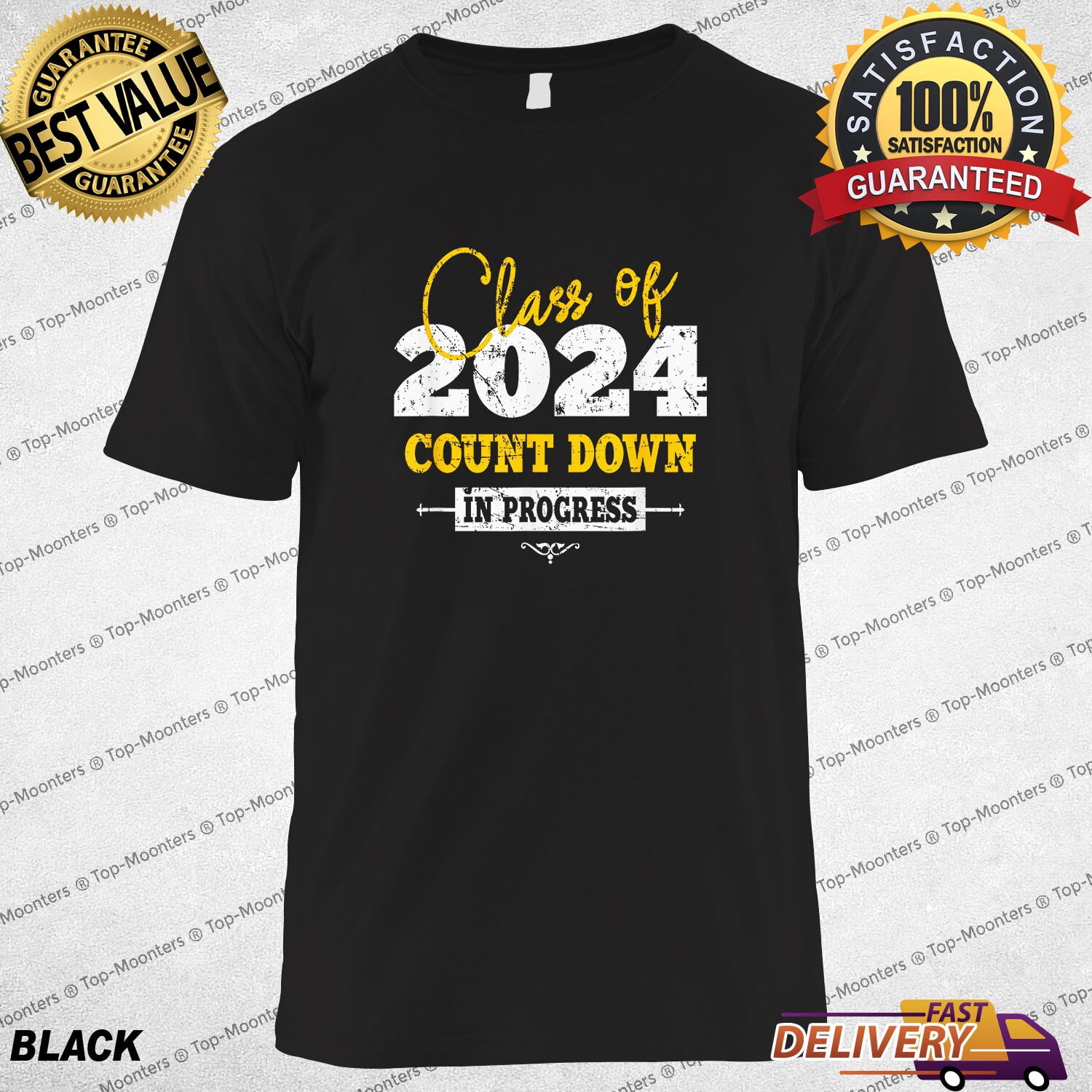 Class Of 2024 Count Down Tee Gift, Funny Grad 2022 First Day Junior T ...