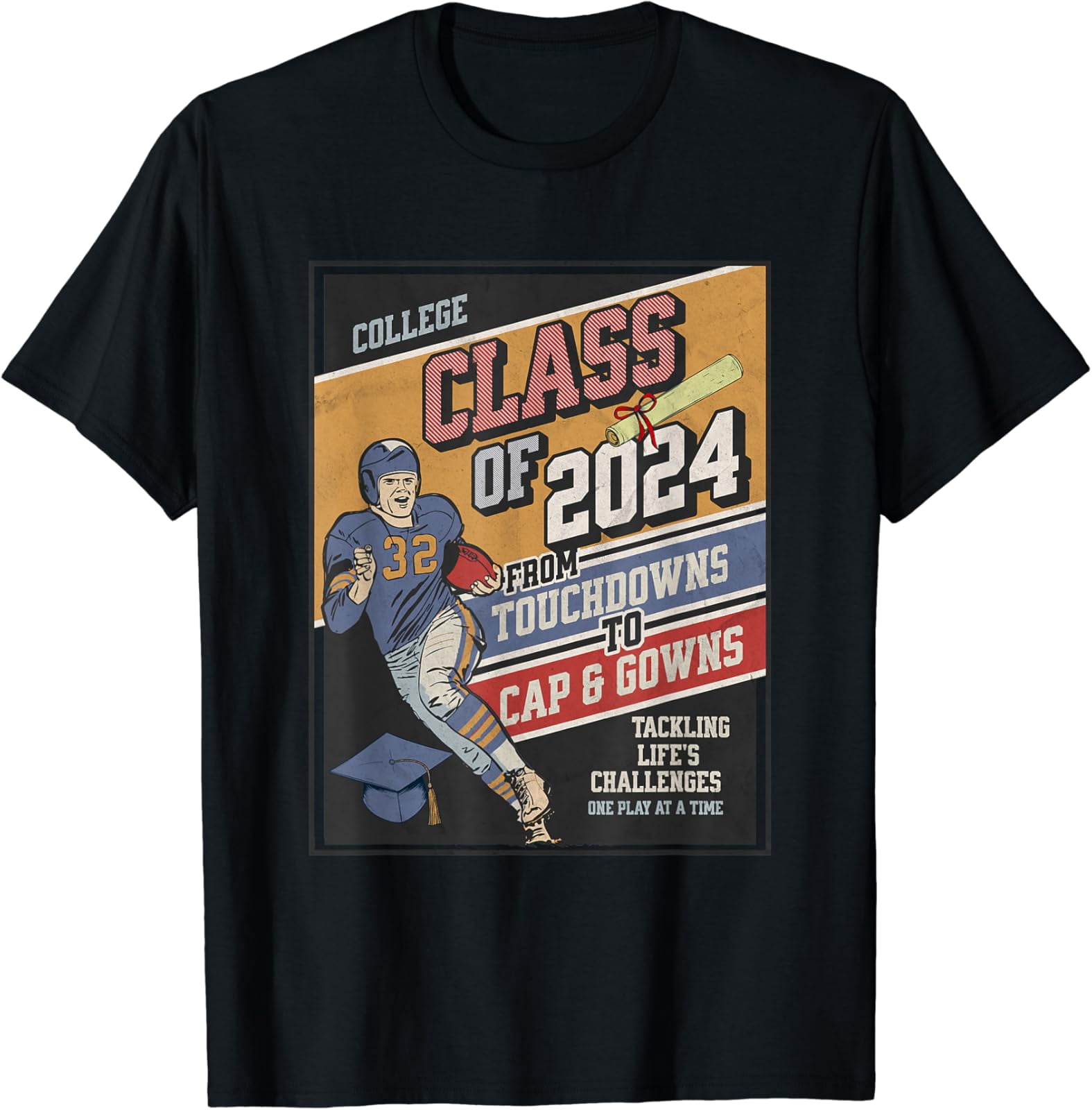 Class Of 2024 Graduate Football Team College Graduation T-Shirt All ...