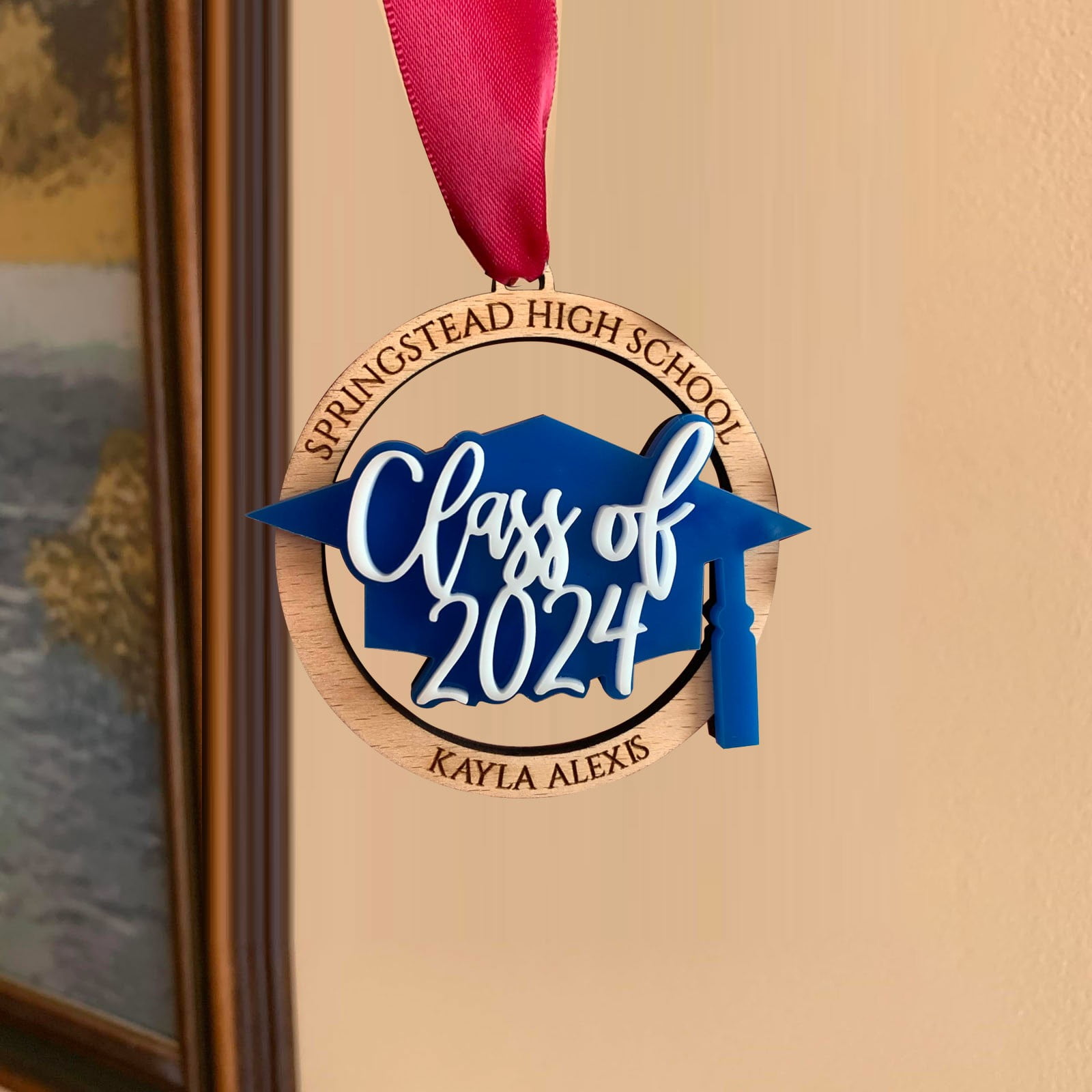 Class Of 2025 Bachelor's Cap Graduation Cap Round Acrylic Hanging ...