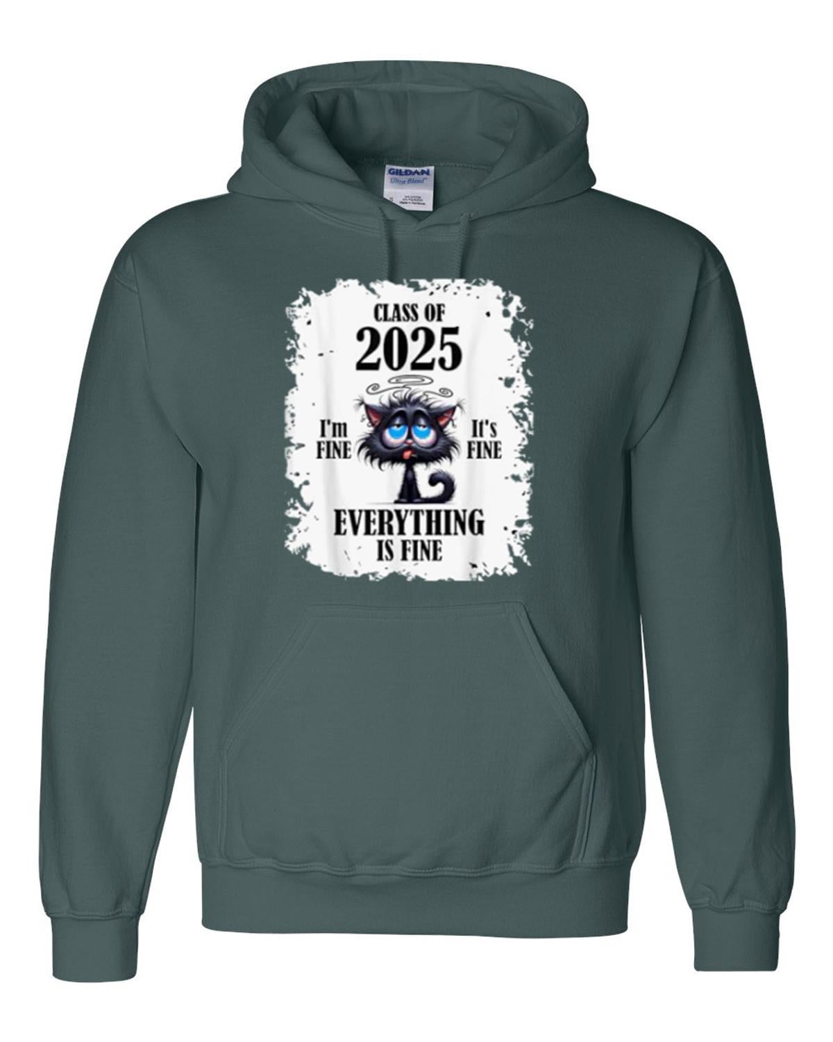 Class Of 2025 Everything Is Fine Funny Senior Year Graduation Hoodie ...