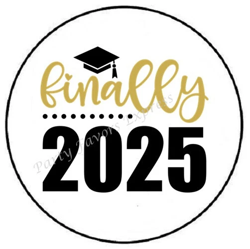 Class Of 2025 Finally Graduation Stickers Favors Phone Decal Water ...