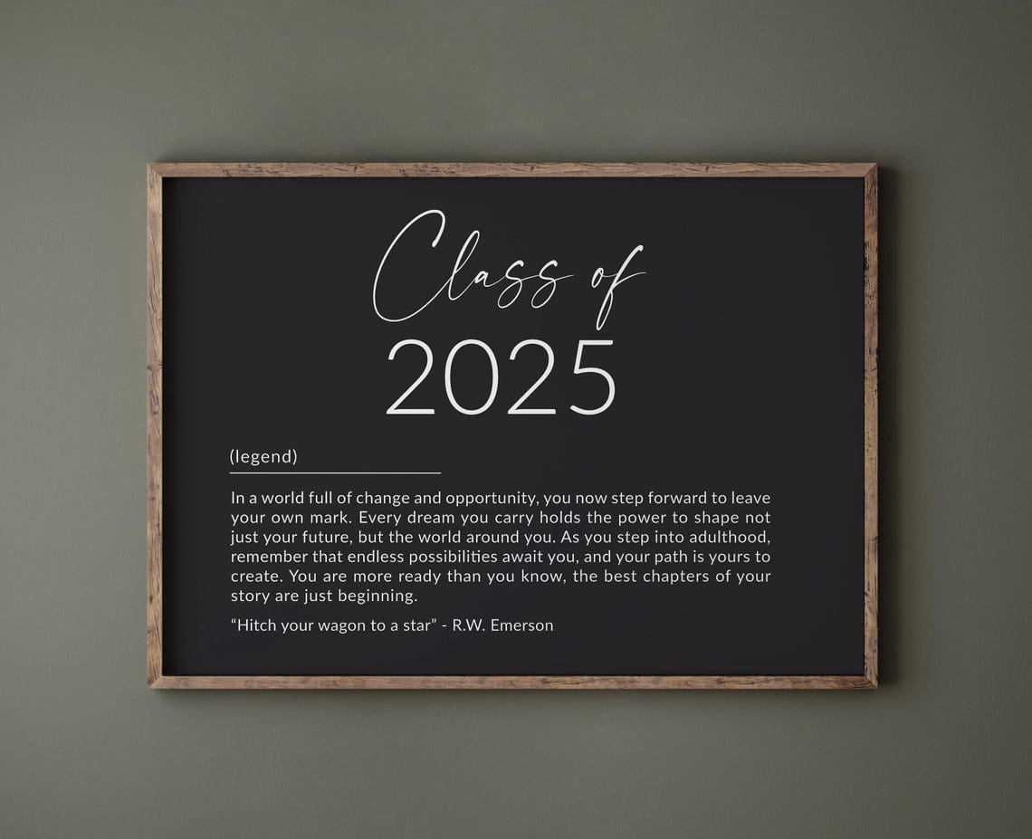 Class Of 2025 Gift Senior 2025 Quote Poster Cute High School Grad Boys ...