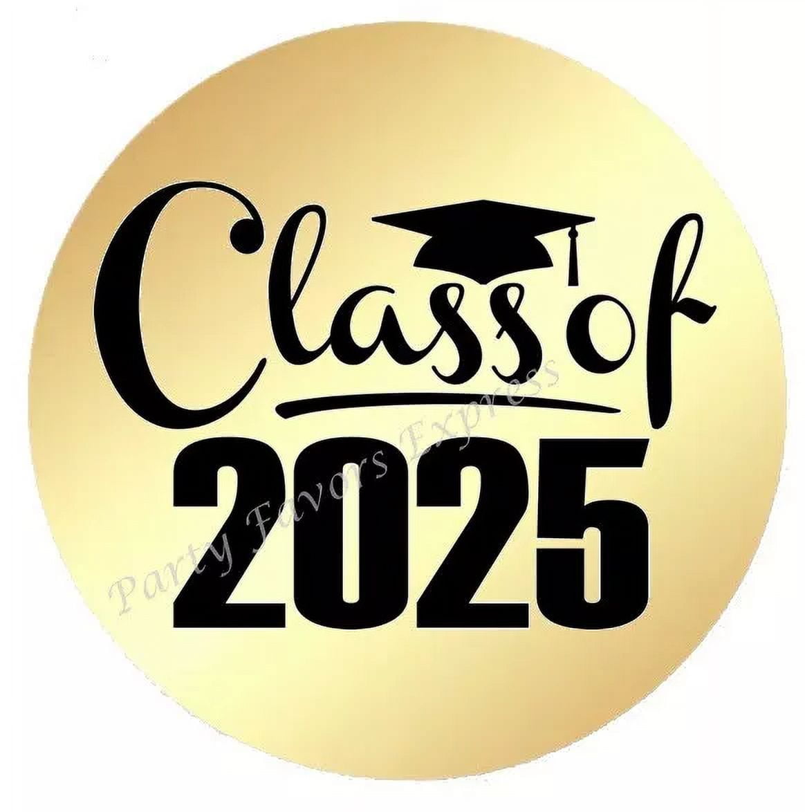 Class Of 2025 Graduation Gold Foil Stickers Party Favors Phone Decal ...