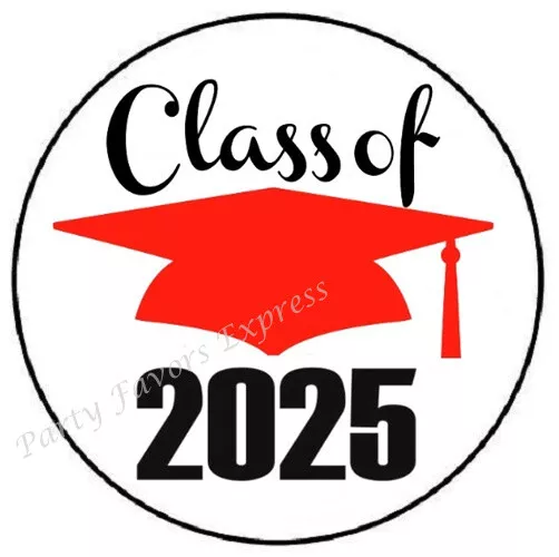 Class Of 2025 Red Graduation Sticker Favors Envelope Seals Labels ...