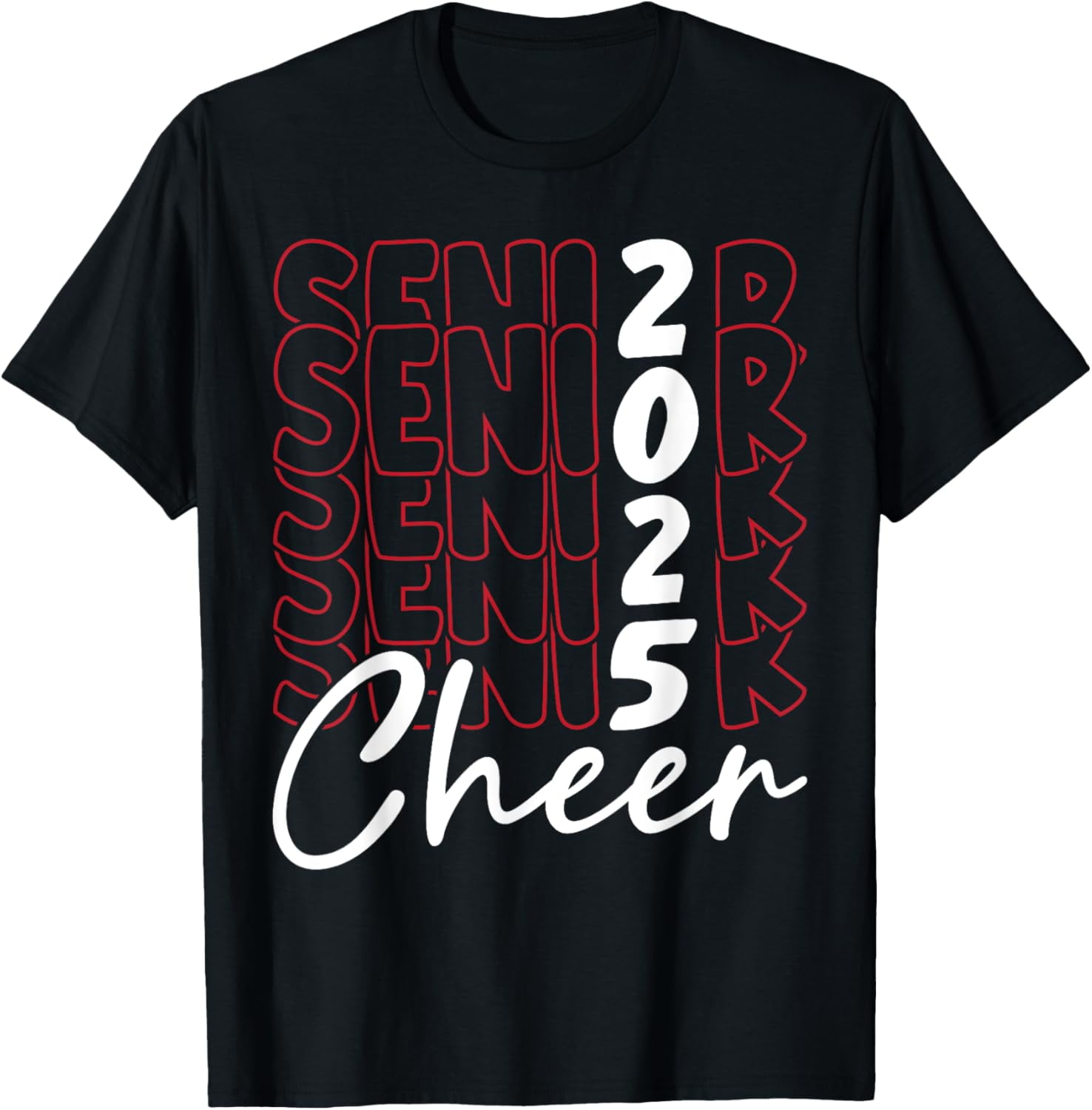 Class Of 2025 Senior Cheer Cheerleader Graduation Day Girls T-Shirt ...