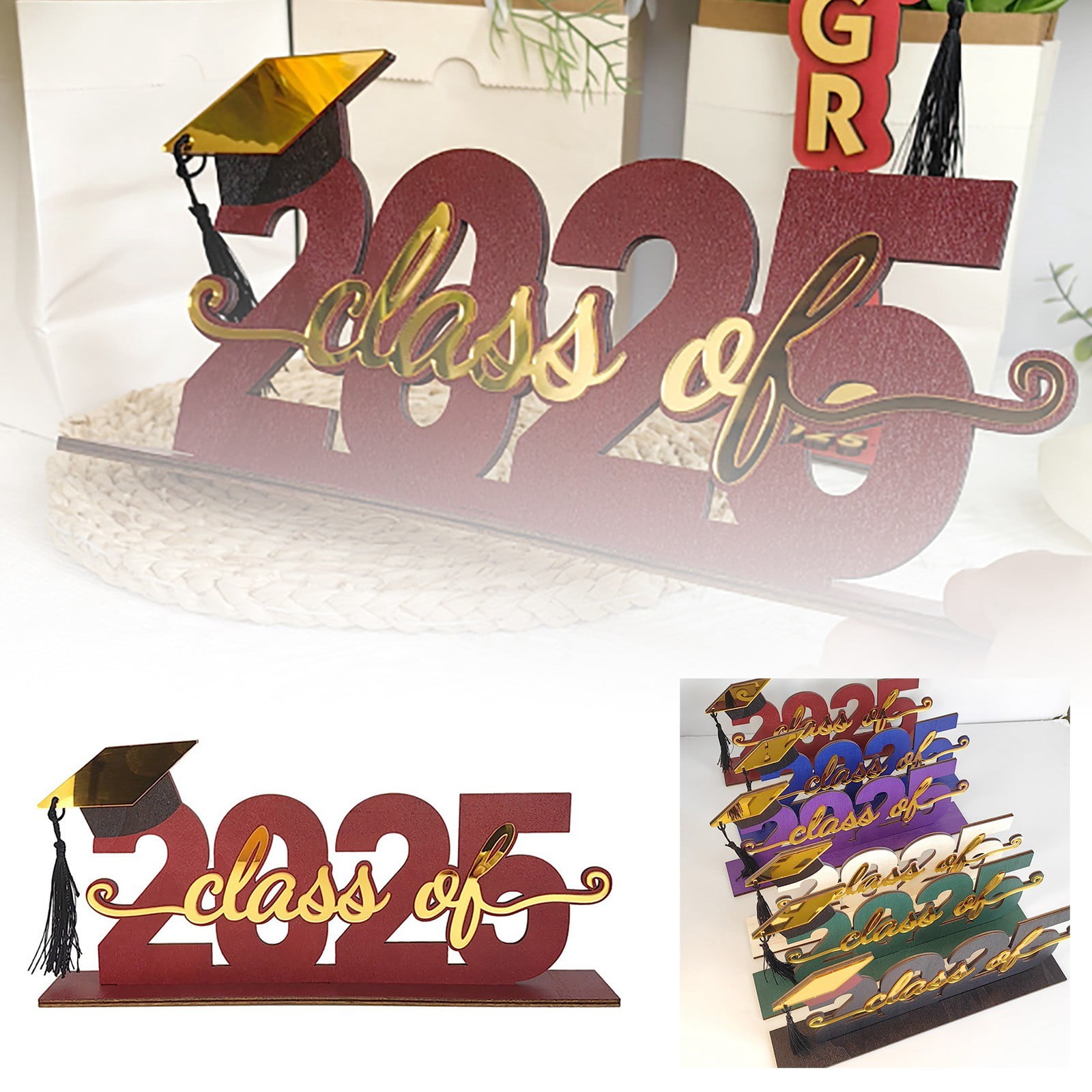 Class Of 2025 Wooden Tabletop Graduation Decorations Graduation Party ...