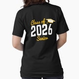 Class Of 2026 Senior Graduation Gown Cap Varsity Typography Unisex T ...