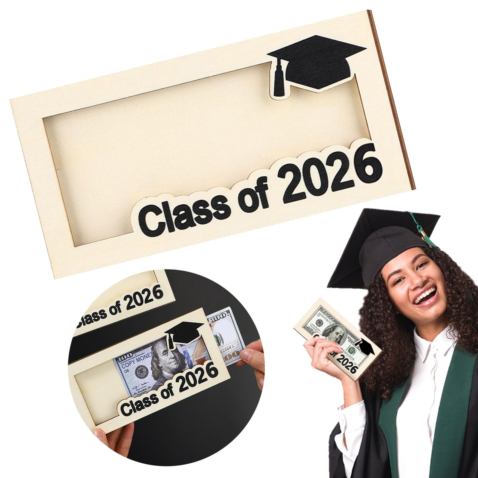 Class Of 2026 Wooden Graduation Card Box Holder, DIY Envelope Wallet ...