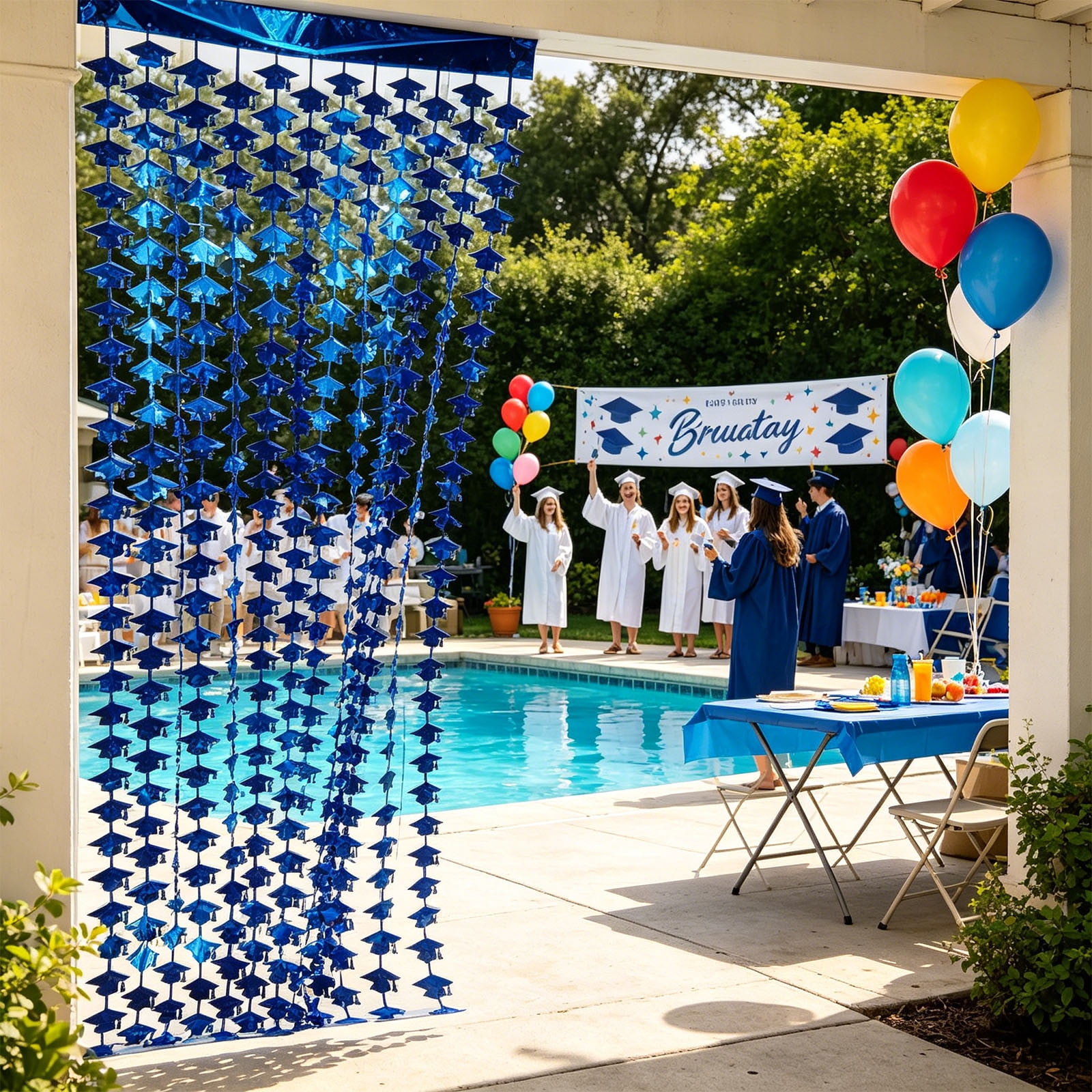 Class Of 2027 Graduation Foil Fringe Curtain Streamer, Metallic Party ...