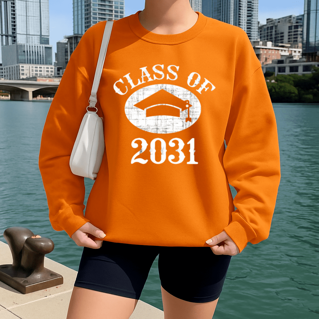 Class Of 2031 Grow With Me Graduation Cap Kids Sweatshirt, up to Size ...
