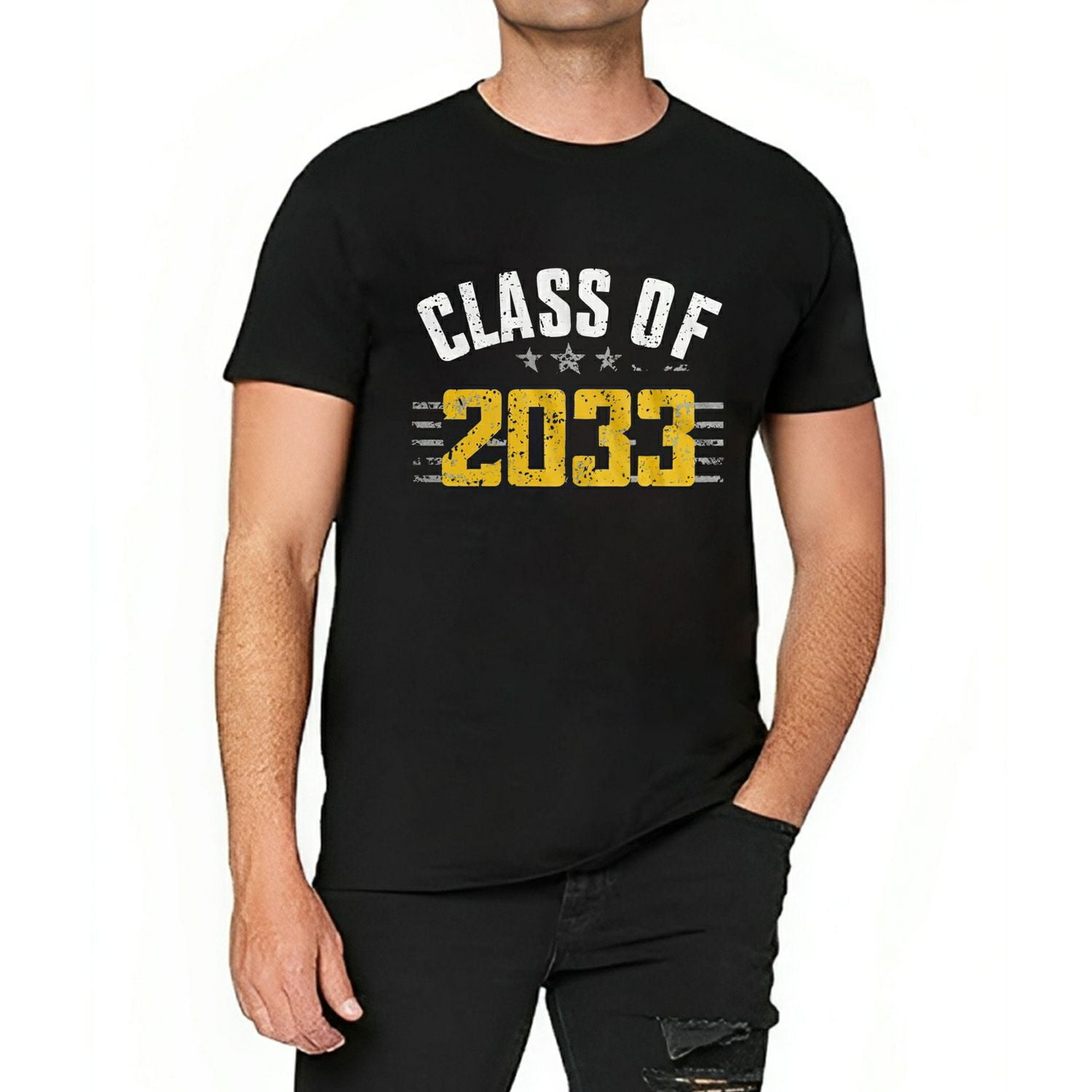 Class Of 2033 Grow With Me Handprints Checkmarks 1St Grade Mens T Shirt ...