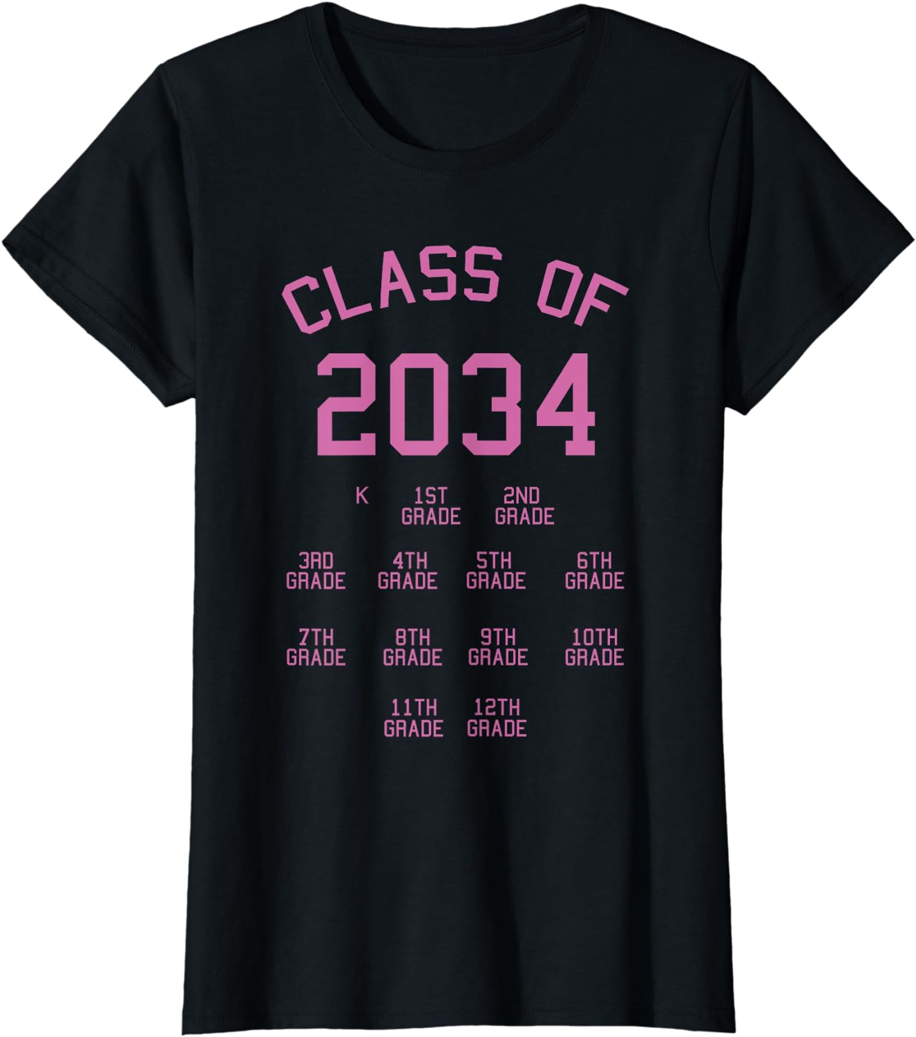 Class Of 2034 Checklist Cool Grow With Me Pre-K Kindergarten T-Shirt ...