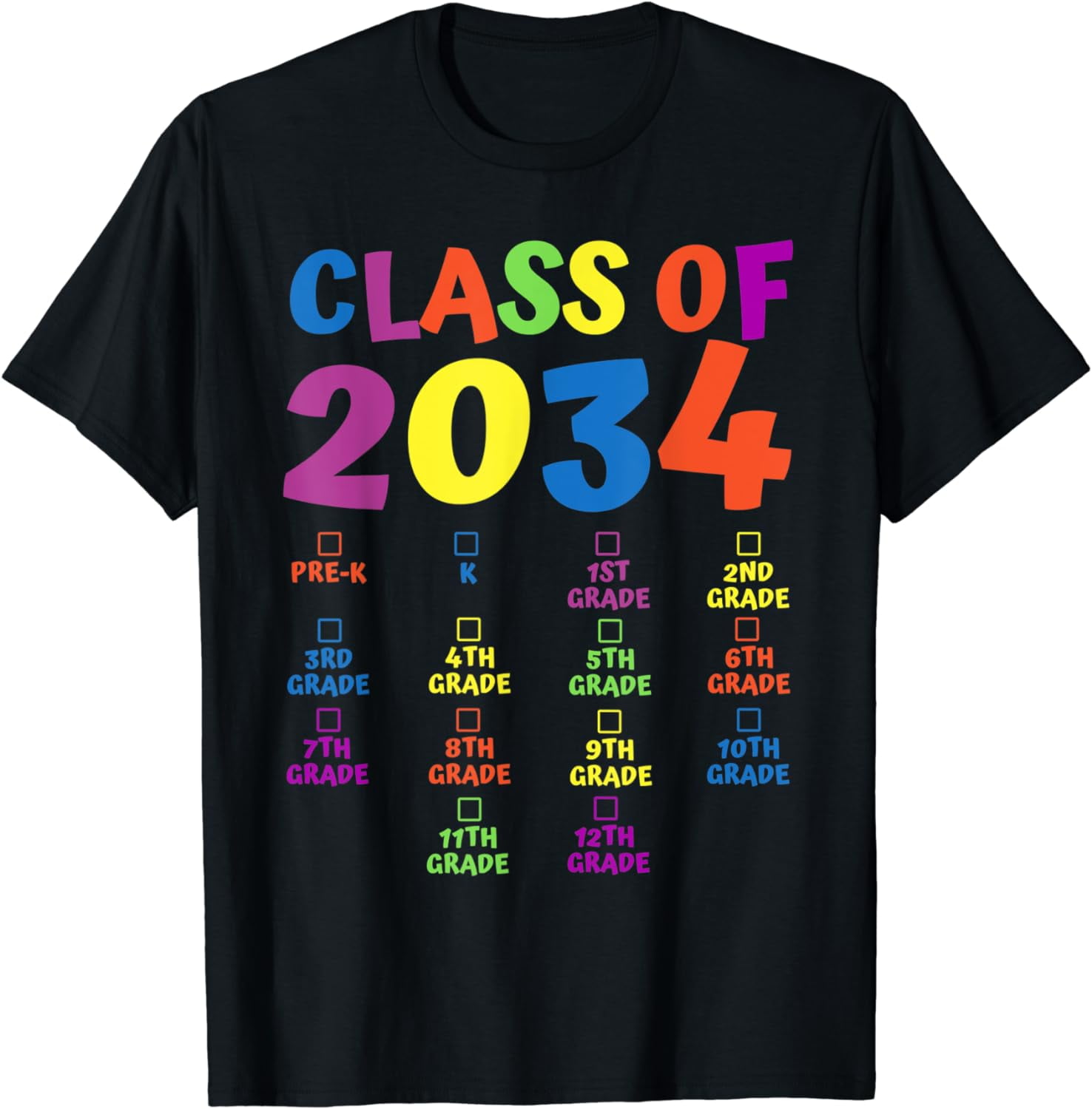 Class Of 2034 Grade Pre-K Grow With Me Handprint PreK Gift T-Shirt ...
