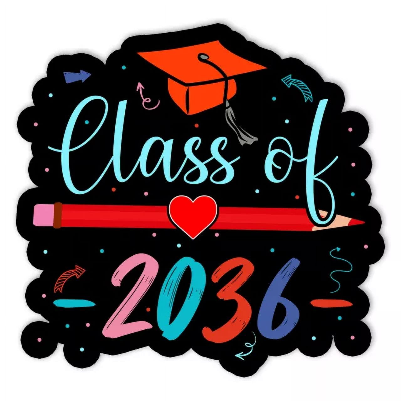 Class Of 2036 Grow With Me First Day Of Kindergarte Schoolsticker Phone ...