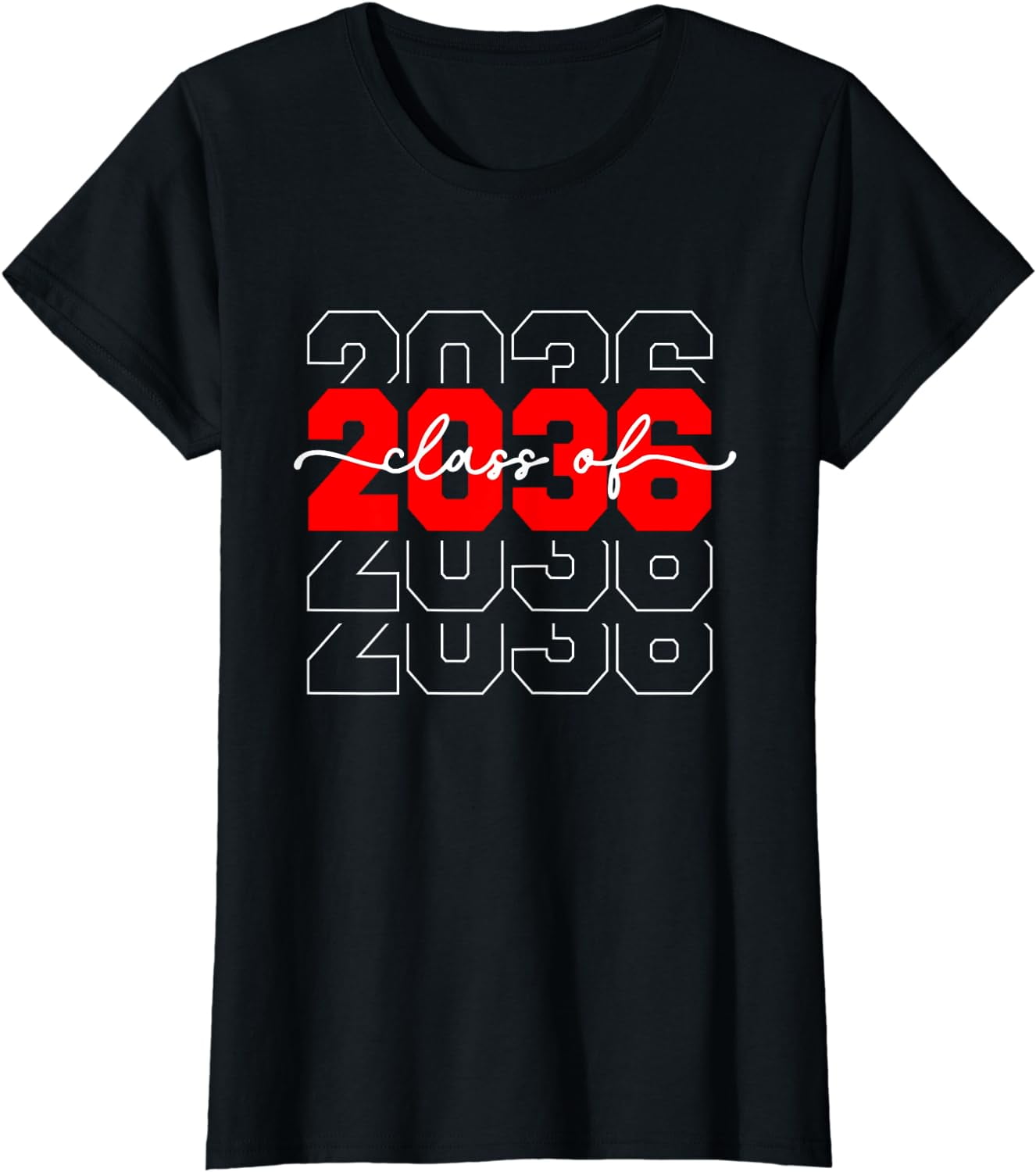 Class Of 2036 Grow With Me First Day Of School Graduation T-Shirt ...