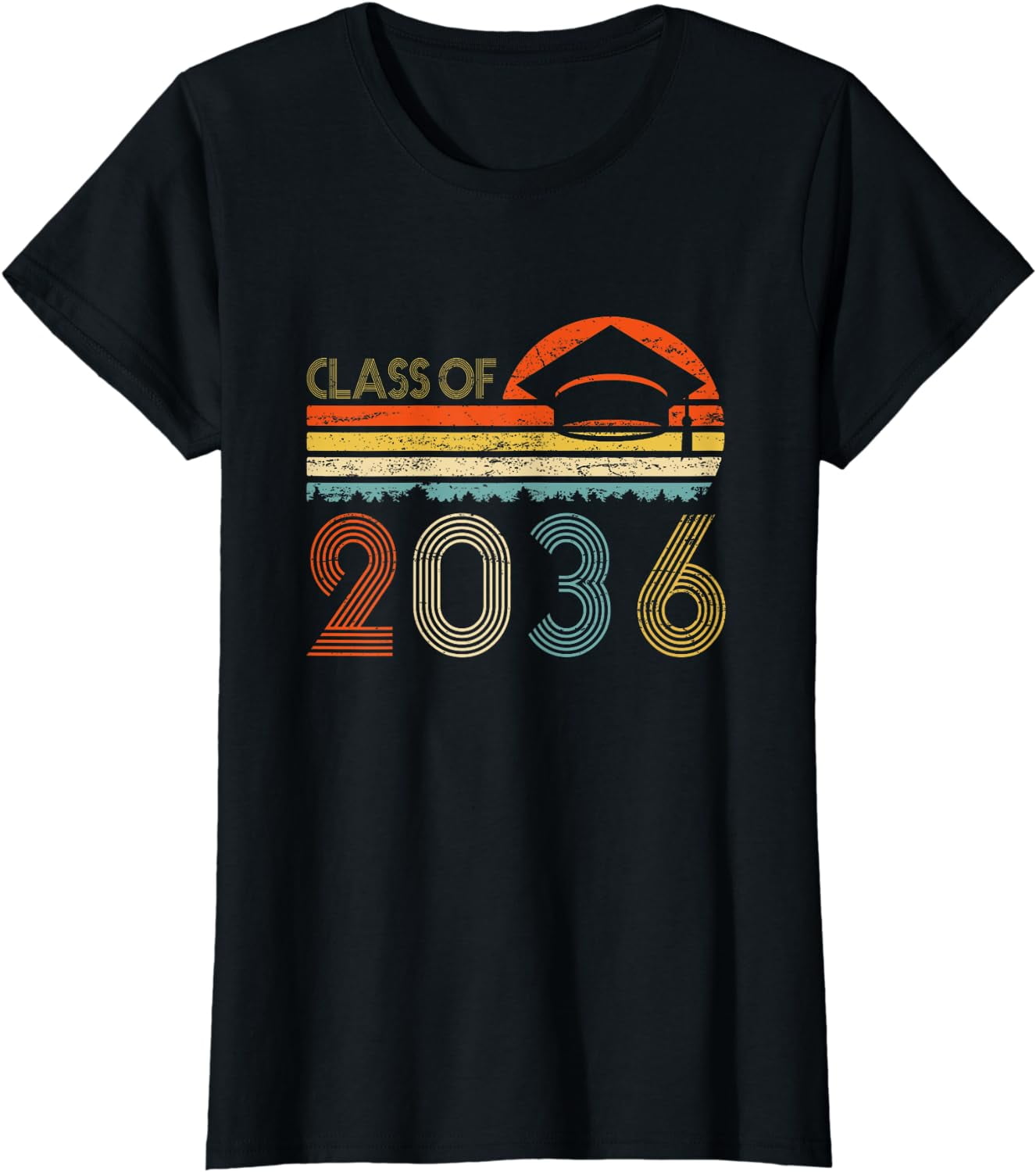Class Of 2036 Grow With Me Pre-K Graduate Vintage Retro T-Shirt ...