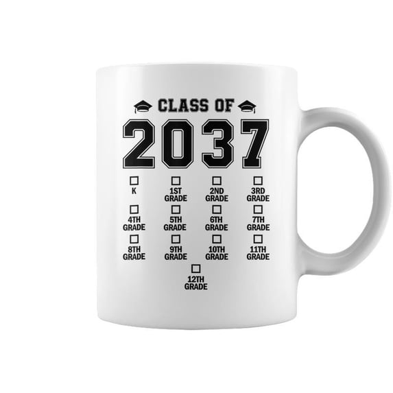 Class Of 2037 Grow With Me PreK To 12Th Grade Handprint Coffee Mugs ...