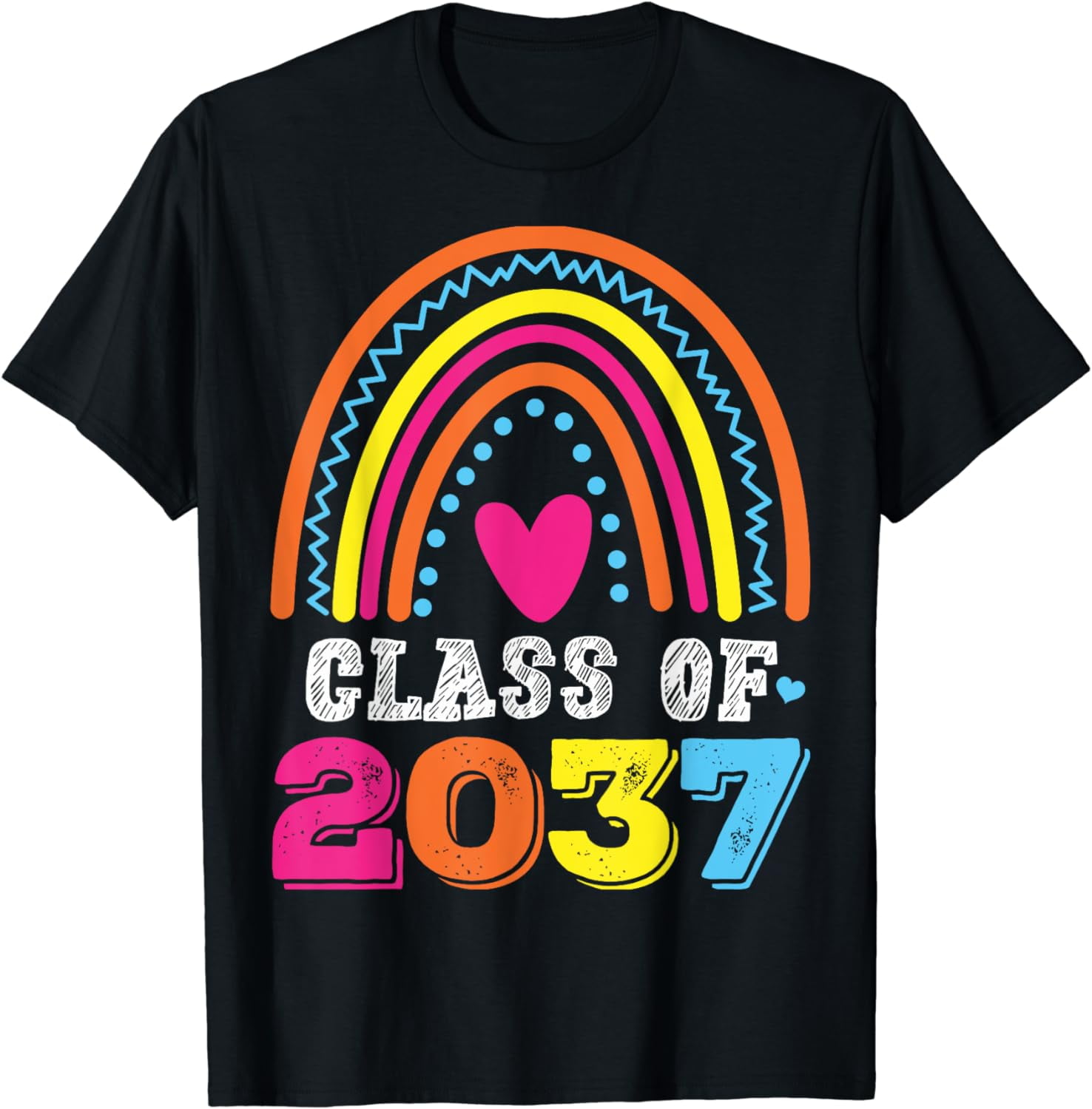Class Of 2037 Kindergarten Pre-k Grow with Me Graduation Cotton T-Shirt ...