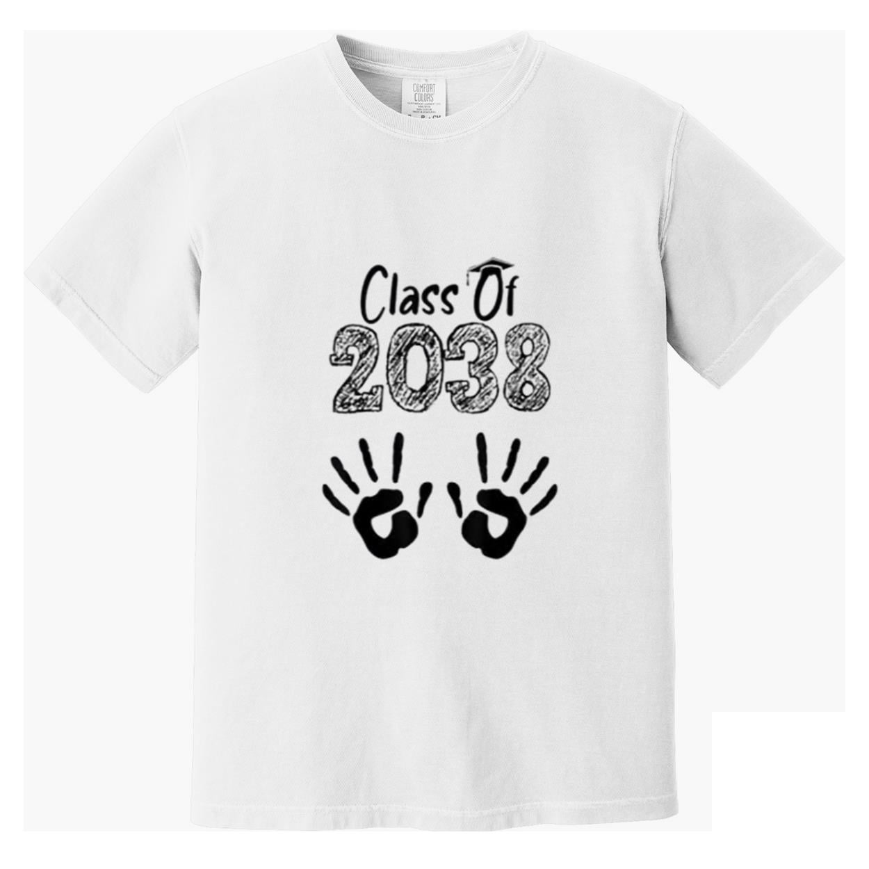 Class Of 2038 Graduation Handprint Keepsake Design Comfort Color T ...