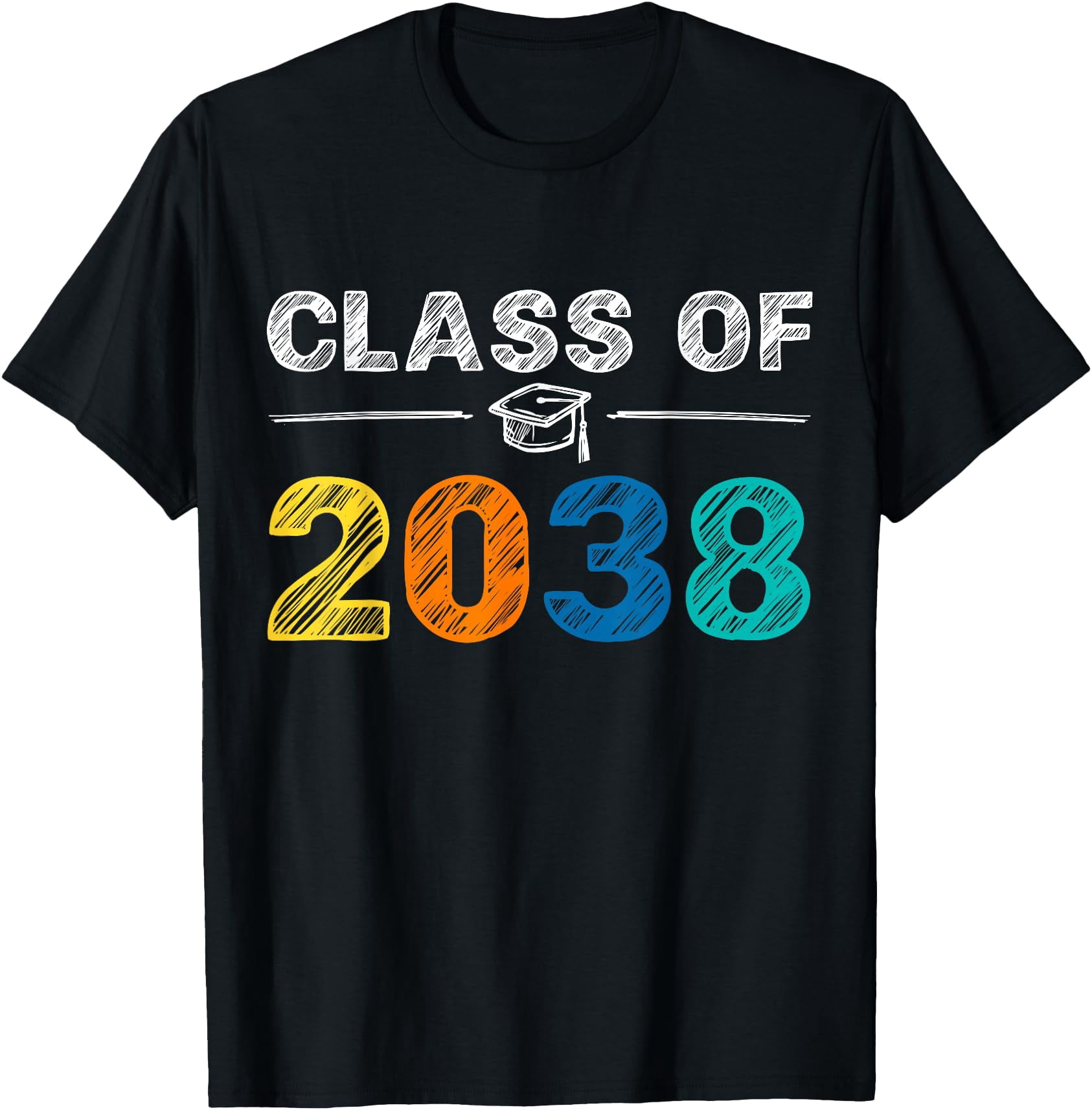 Class Of 2038 Grow With Me First Day Of School Graduation T-Shirt ...