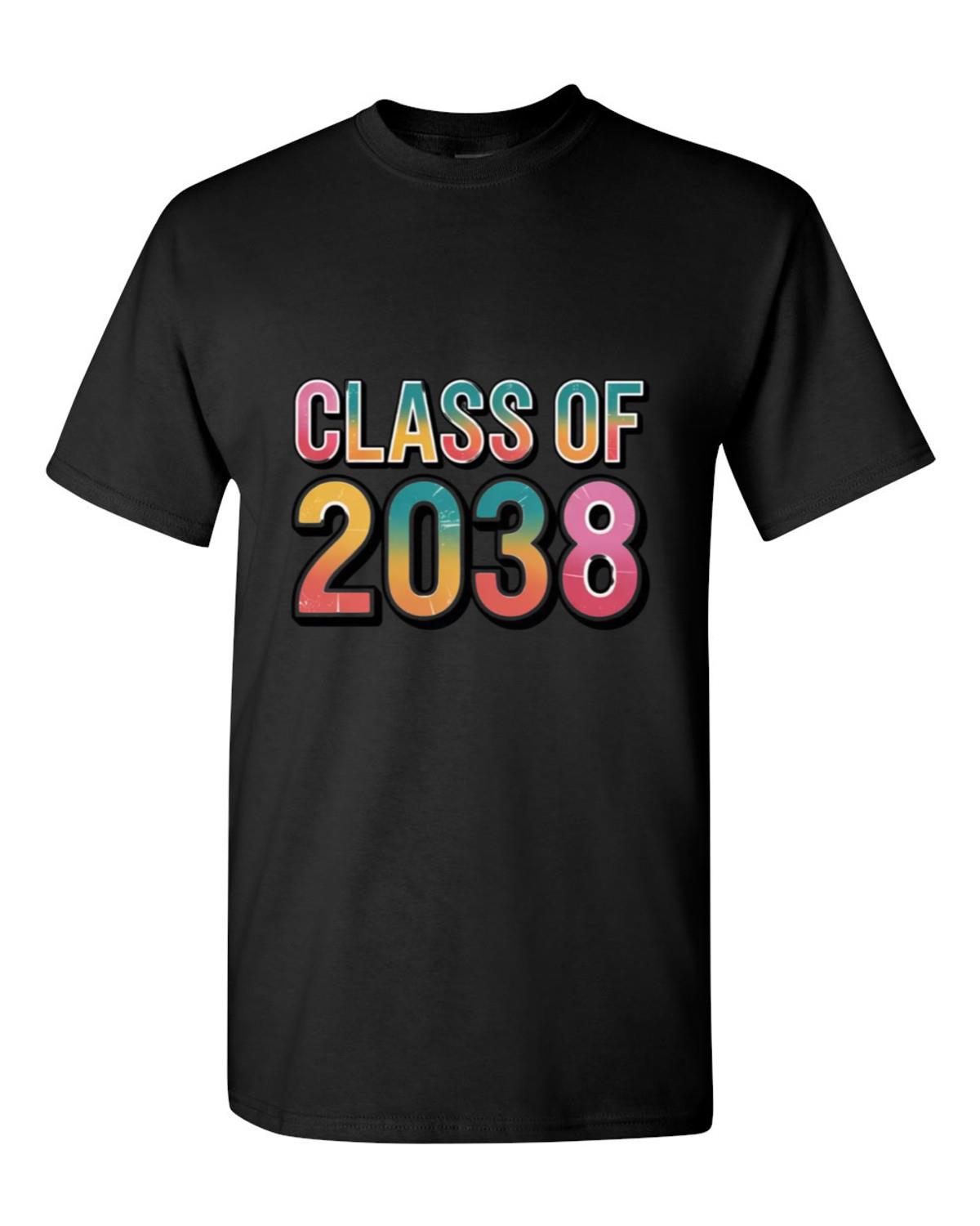 Class Of 2038 Grow With Me Graduation Celebration T-Shirt, for men ...