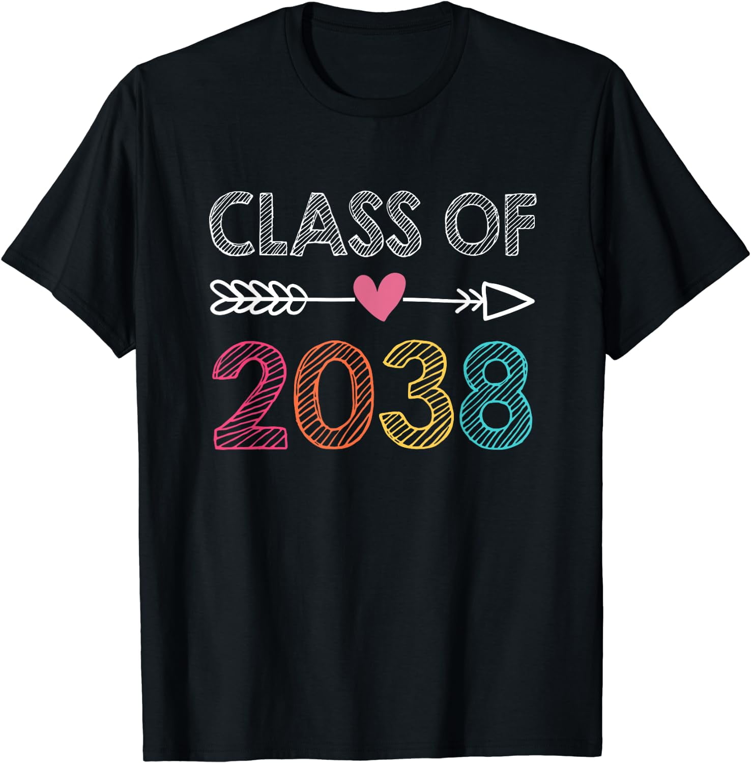Class Of 2038 Kindergarten Pre K Grow With Me Graduation T-Shirt ...