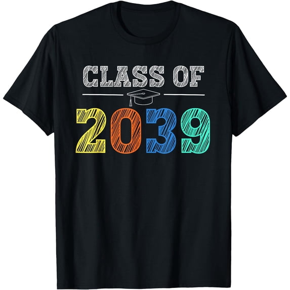 Class Of 2039 Grow With Me First Day Of School Graduation T-Shirt ...