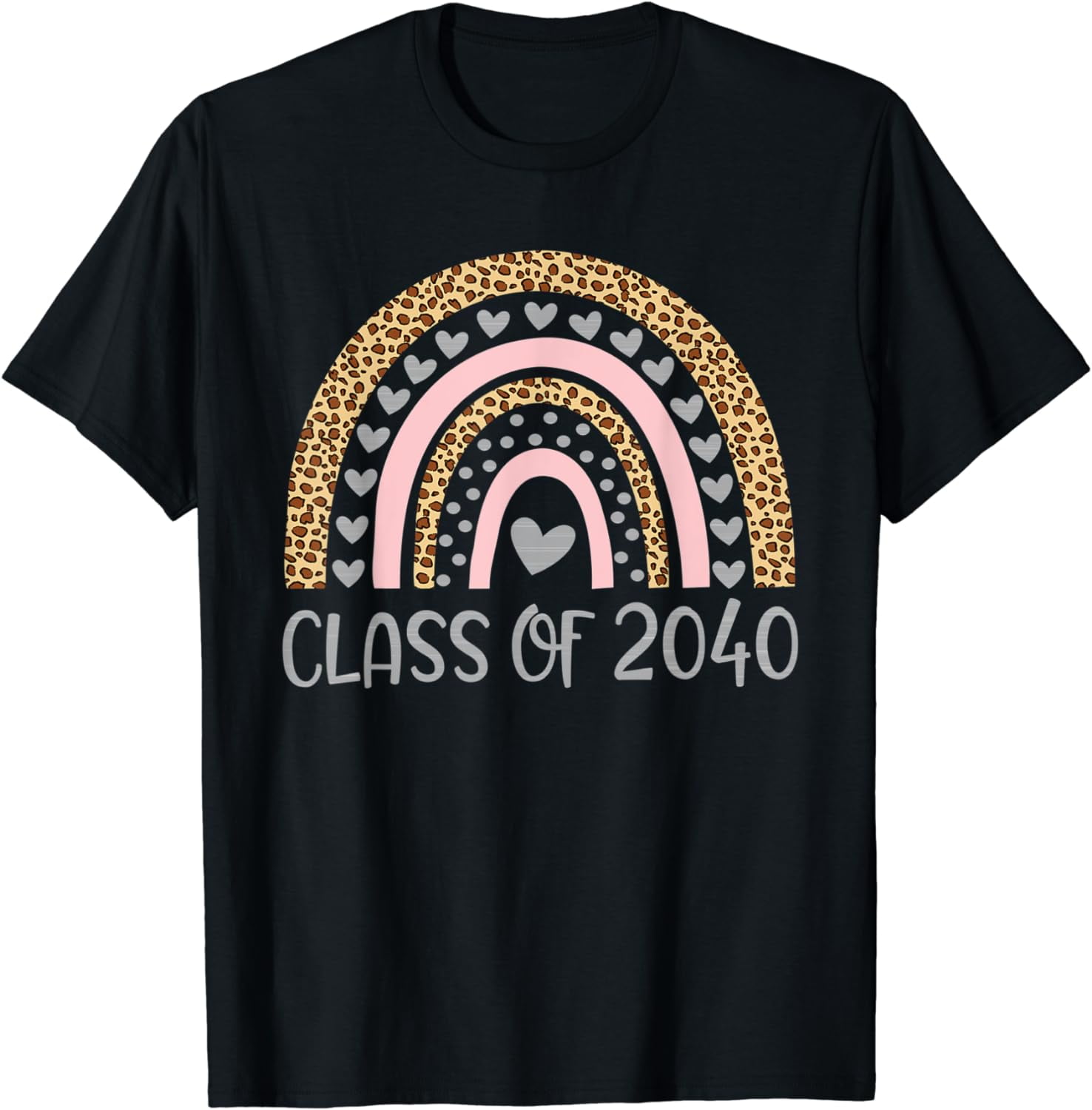 Class Of 2040 T Shirt Graduation Graduate Rainbow Leopard T-Shirt ...