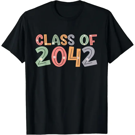Class Of 2042 Grow With Me Graduation First Day Of School T-Shirt ...