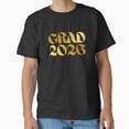 Class Of Senior Grad Graduation Gold Look Typography On Classic Edition ...