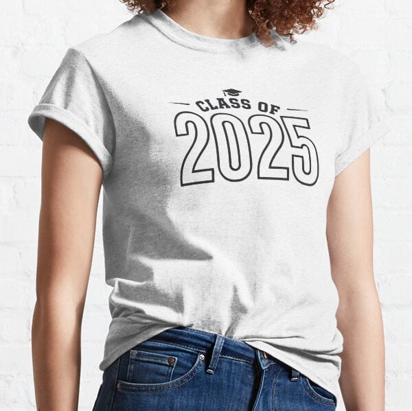 Class Of With Simple Graduation Cap High School Design Classic T-shirt ...