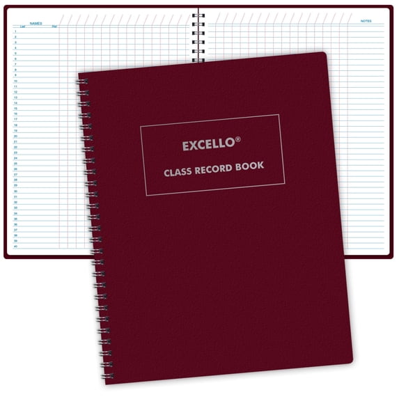 Elan Publishing Class Record Book, 40 Student Names, Unstructured Extra ...