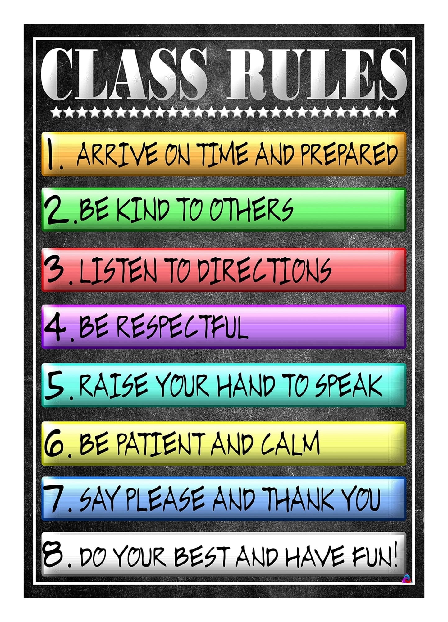 Class Rules Poster School Classroom Decorations Educational Posters ...
