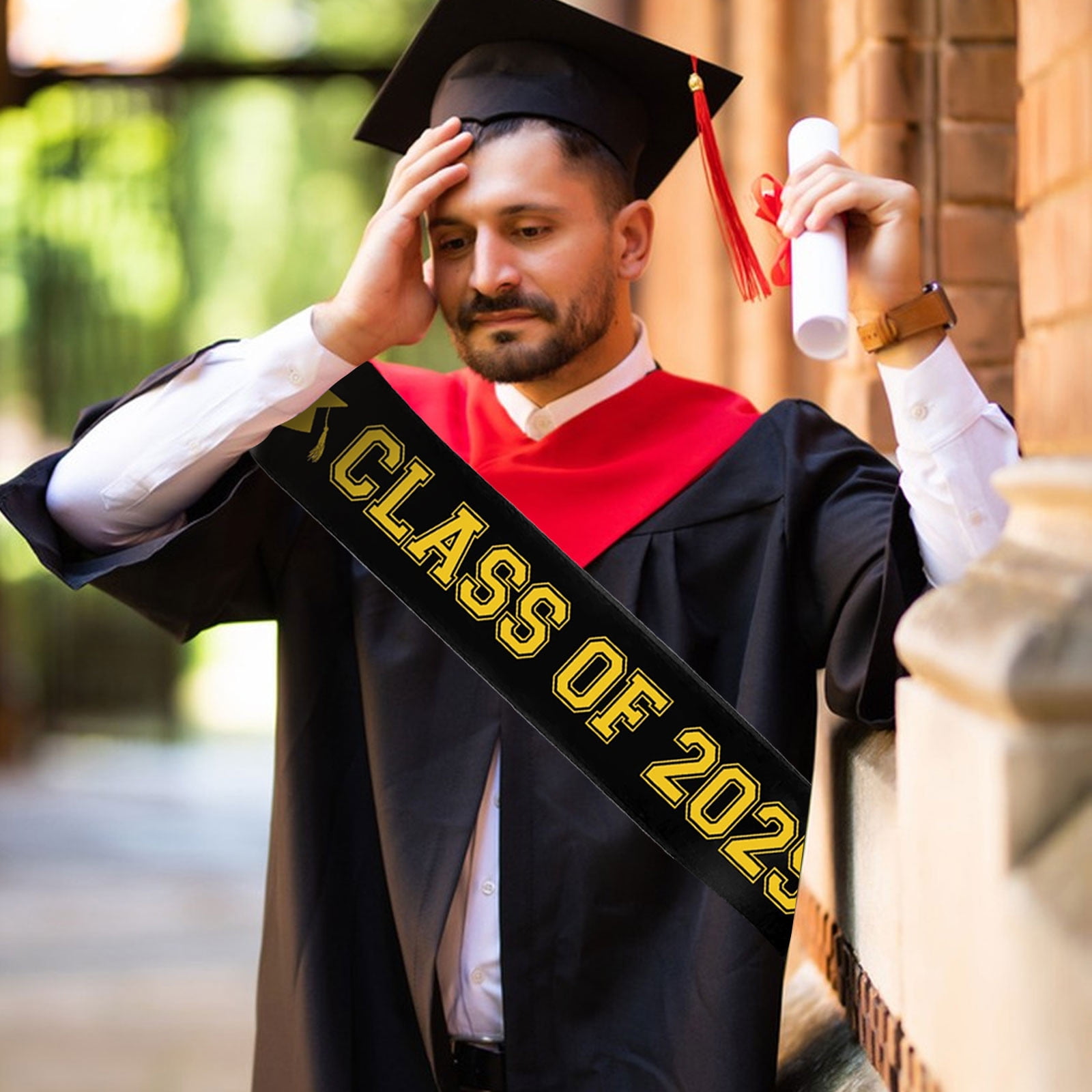 Class Of Six Color Graduation Ribbon With Gold Shining Alphabet For The ...